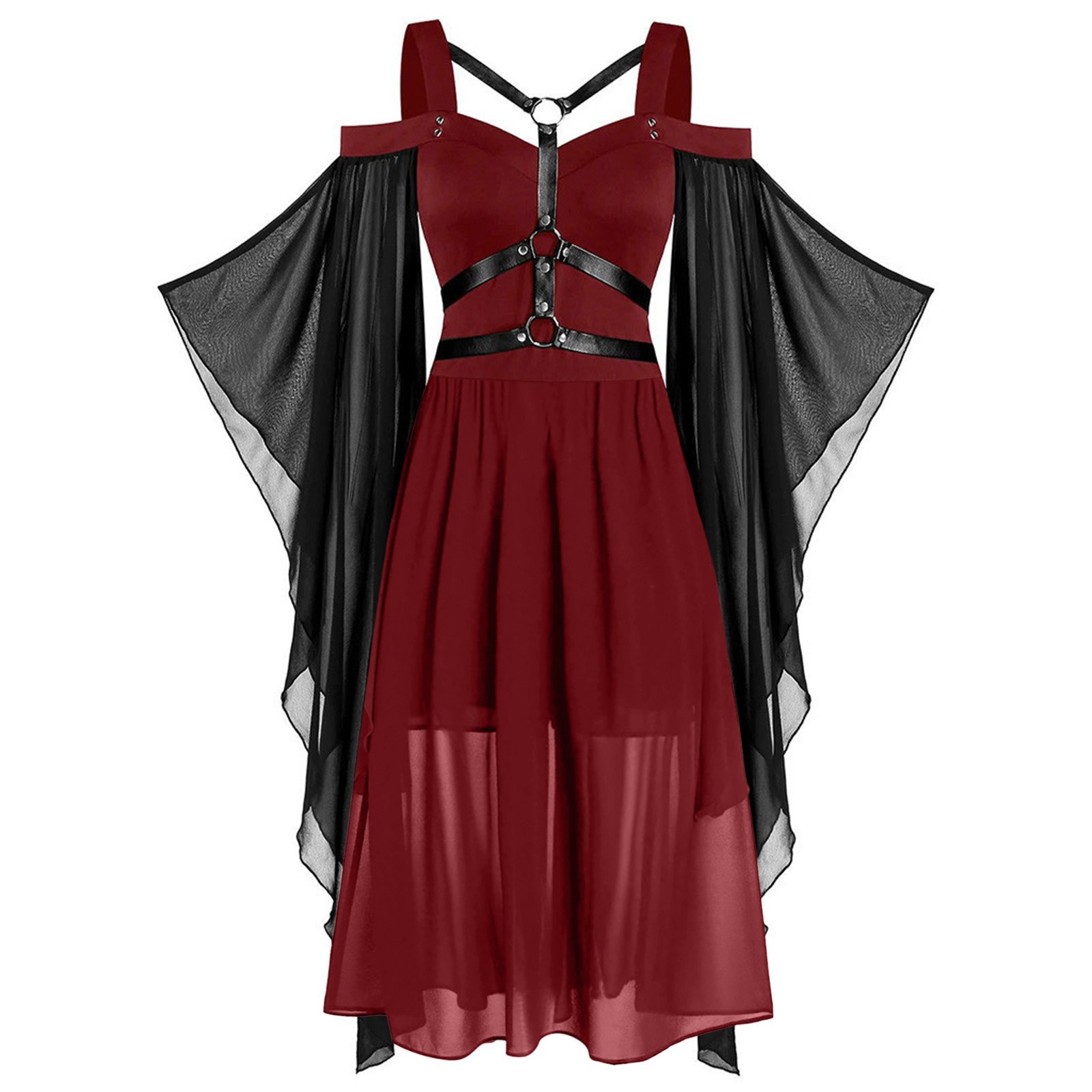 HHH New Gothic Large Swing Sleeve Irregular Stitching Halloween Witch ...