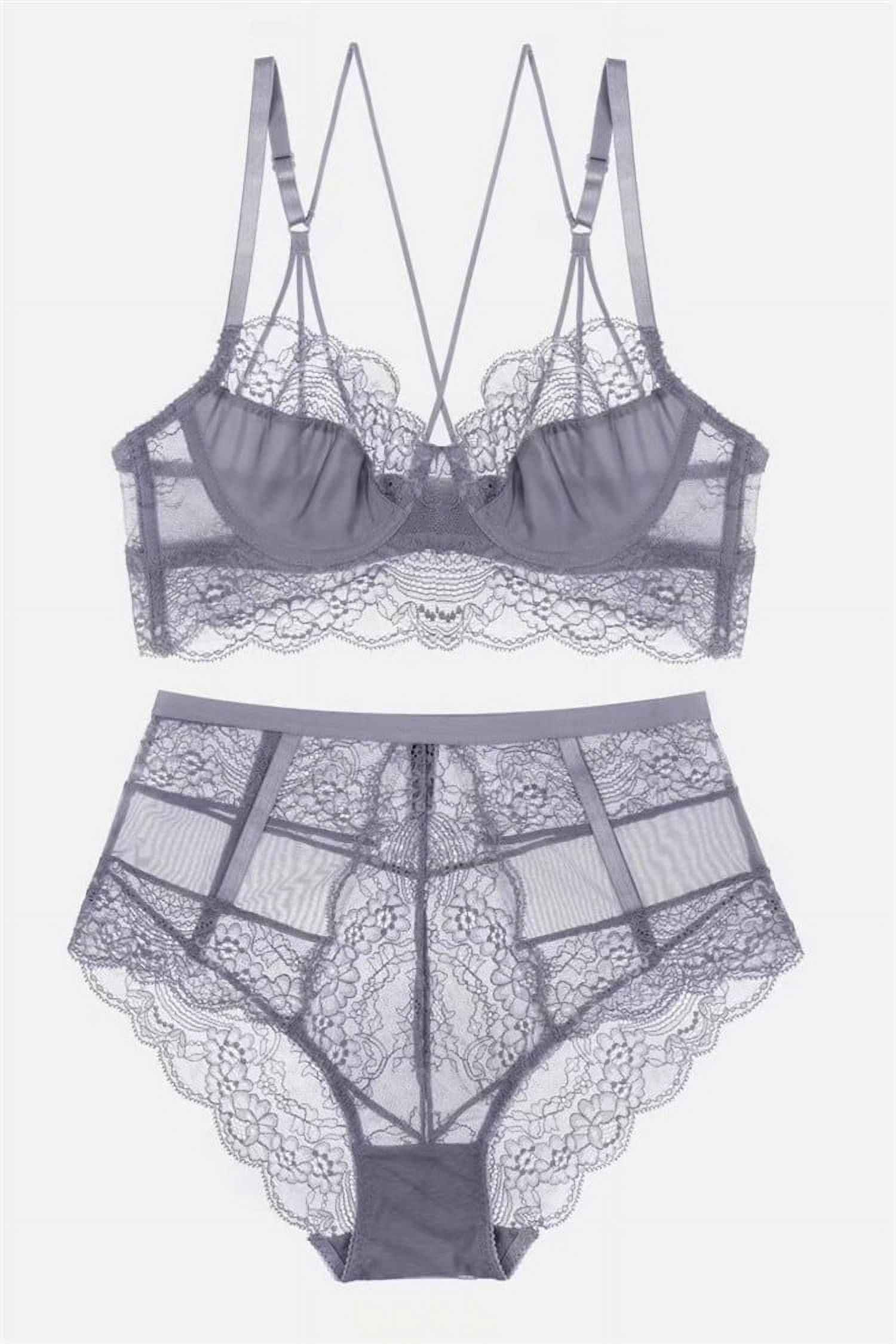 HHH New Sexy Bra French Underwear Thin Lace Push up Women's Bra Set ...