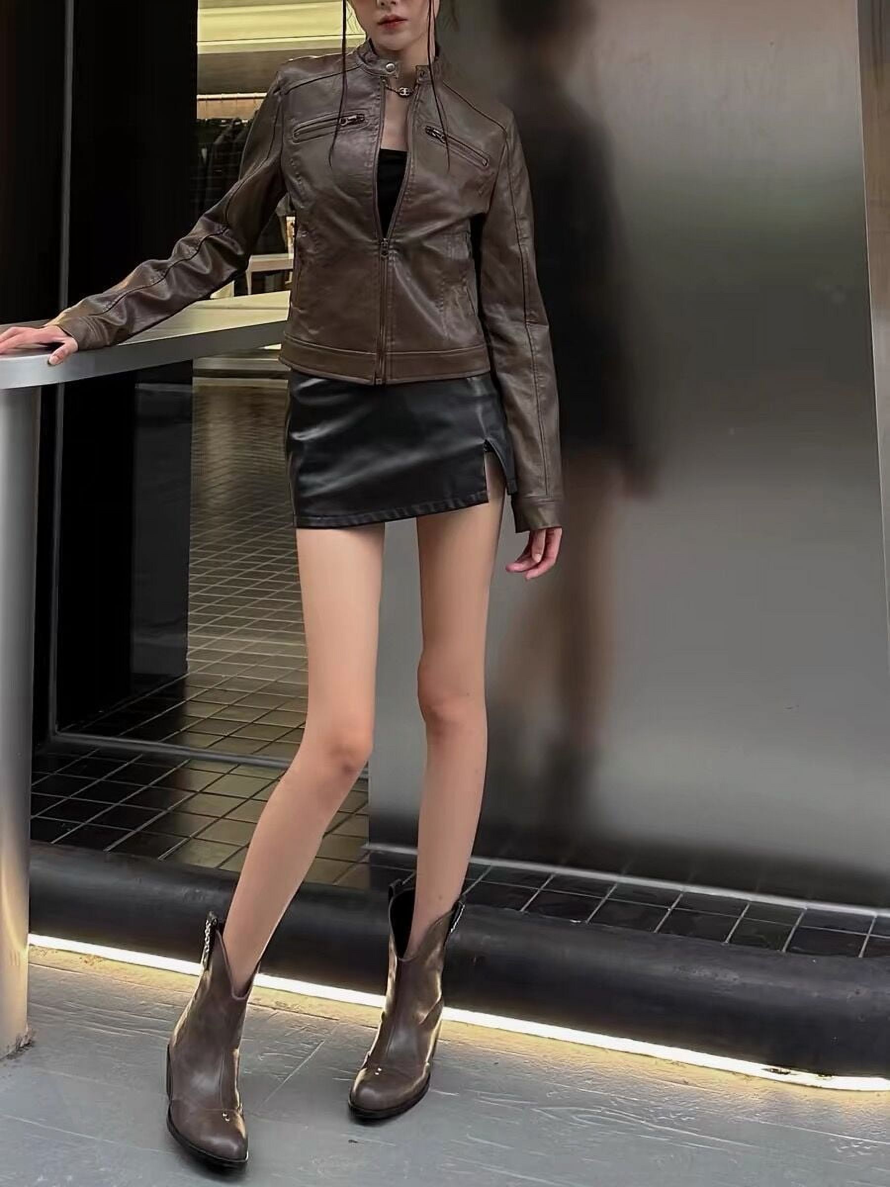 HHH Pleated Pile Style Boots Women's Knee-High Boots Chunky Heel below ...