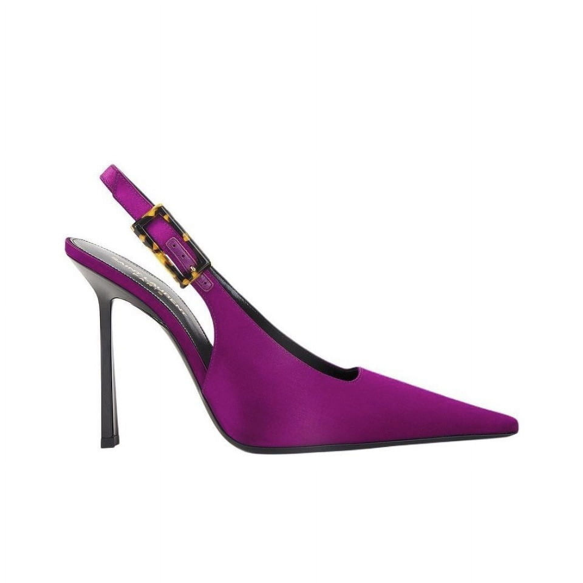 HHH SLP Yang Shulin Same Style High Heels 2024 Autumn New Purple Satin ...