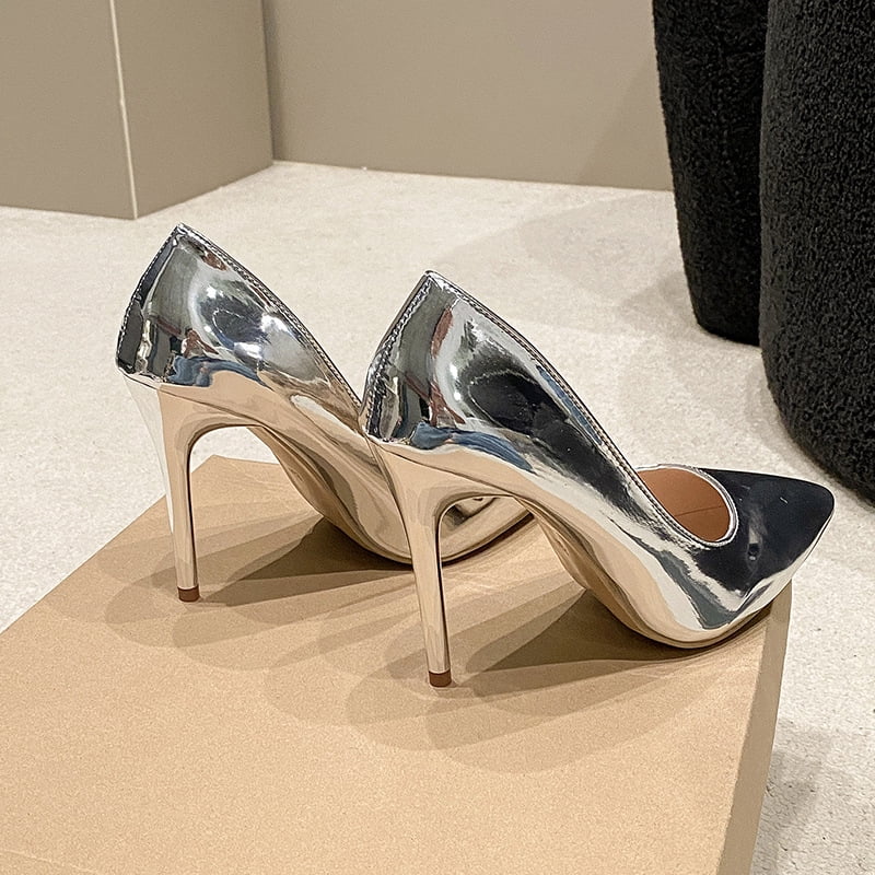 HHH Sexy Metal High Heels Stylish Casual Shoes Shallow Mouth Pointed ...