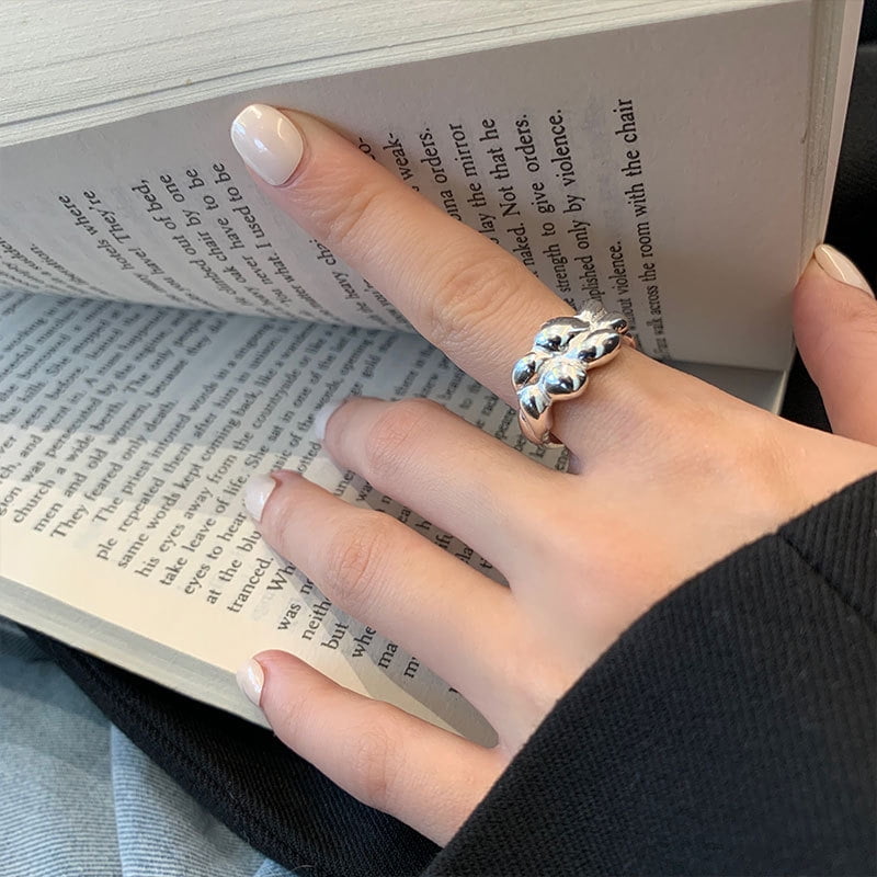 HHH South Korea Dongdaemun Hollow Heart Shaped Love Peach Heart Ring ...