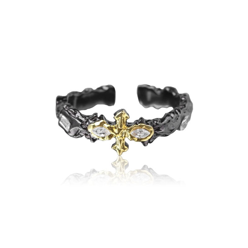 HHH South Korea Heart Cross Ring Female Index Finger Light Luxury ...