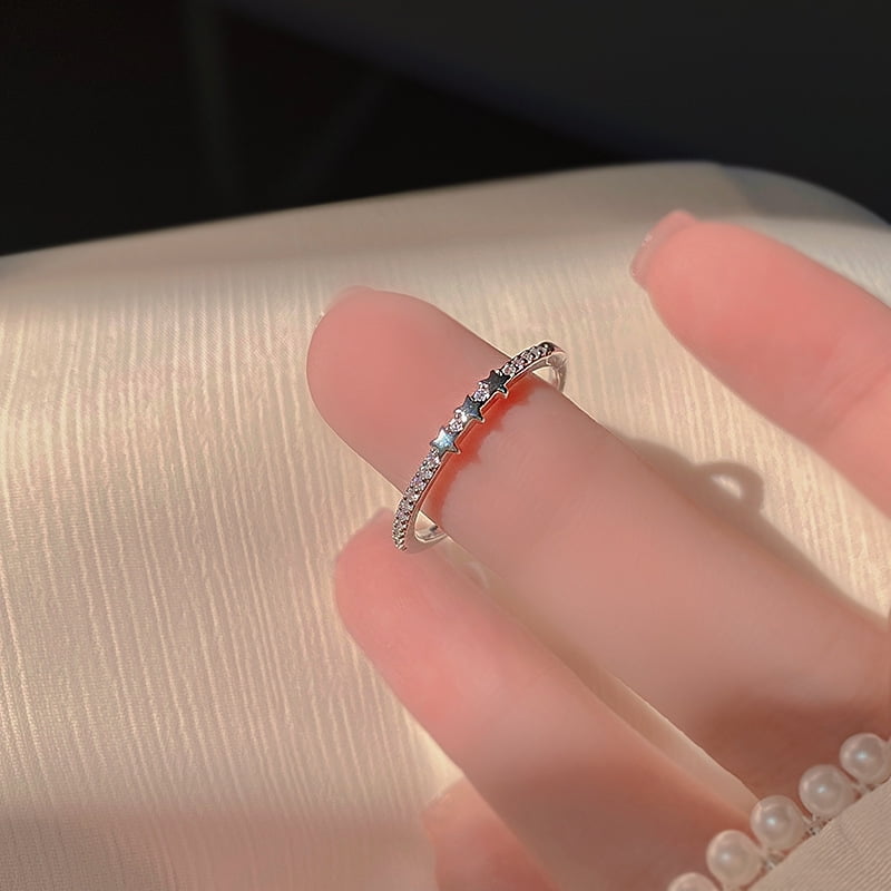 HHH South Korea Sterling Silver Smiley Wave Fence Ring Index Finger Ring Female SpecialInterest ...