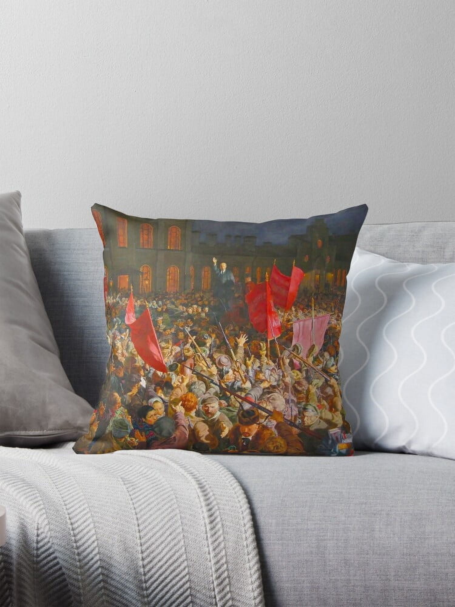 HHH-Speech-from-Lenin---Soviet-Painting-Throw Pillow Covers Cases ...