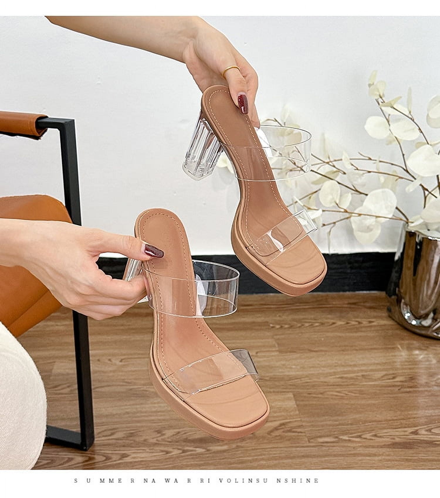 HHH Summer 2024 New Platform Transparent Sandals Women's with Chunky ...
