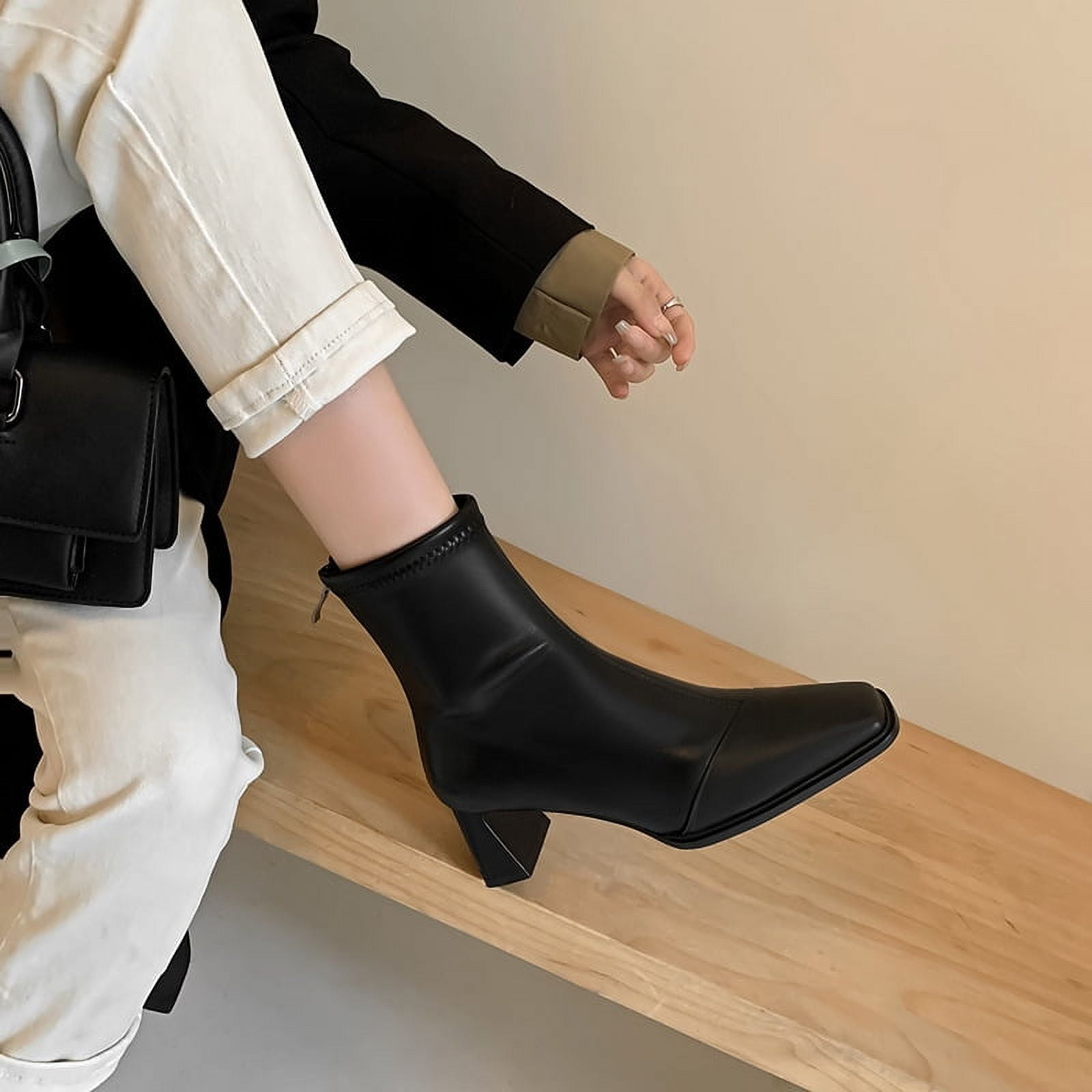 HHH Super Slimming ~ Square Toe Back Zipper Skinny Boots Women's 2024 ...