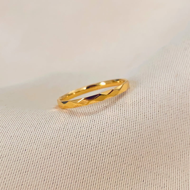 HHH Titanium Steel Simple Bracelet Ring 2025 New Popular 18K Gold Index ...