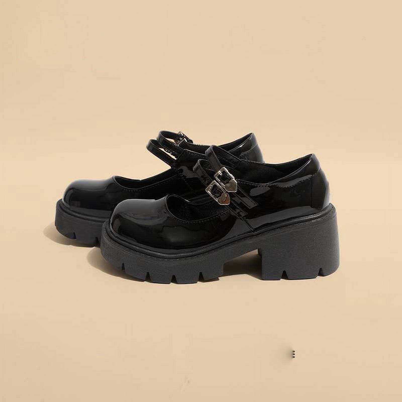 HHH White Coarse High Heel French Style Mary Jane Shoes Women's Thick ...