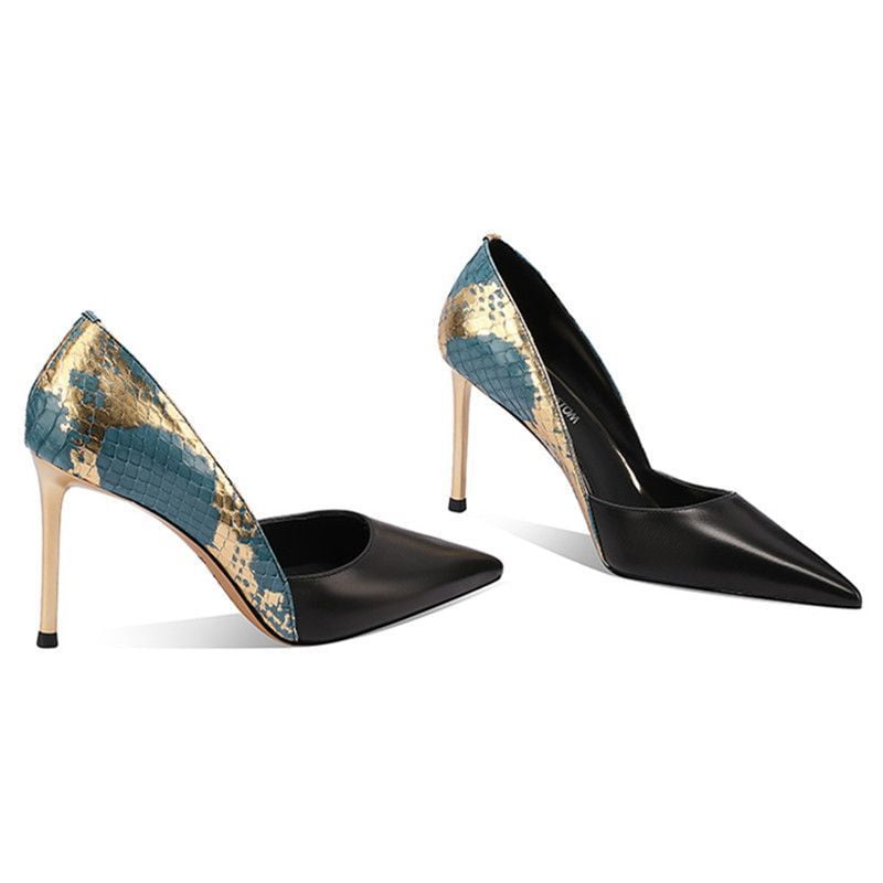 HHH Wide-Leg Pointed High Heel Shoes 2024 New French Style Color ...