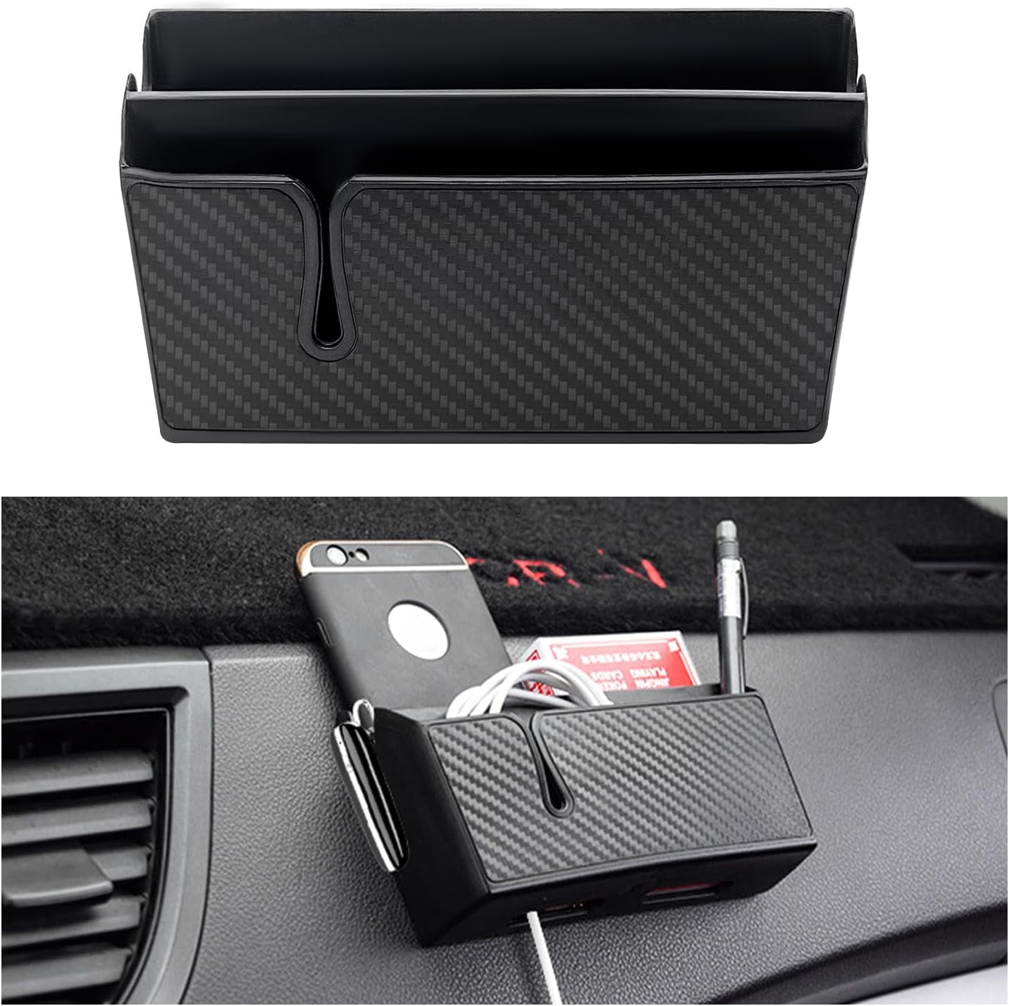 HHJ High Quality Design!Car Storage Box - Multifunctional Carbon Fiber ...