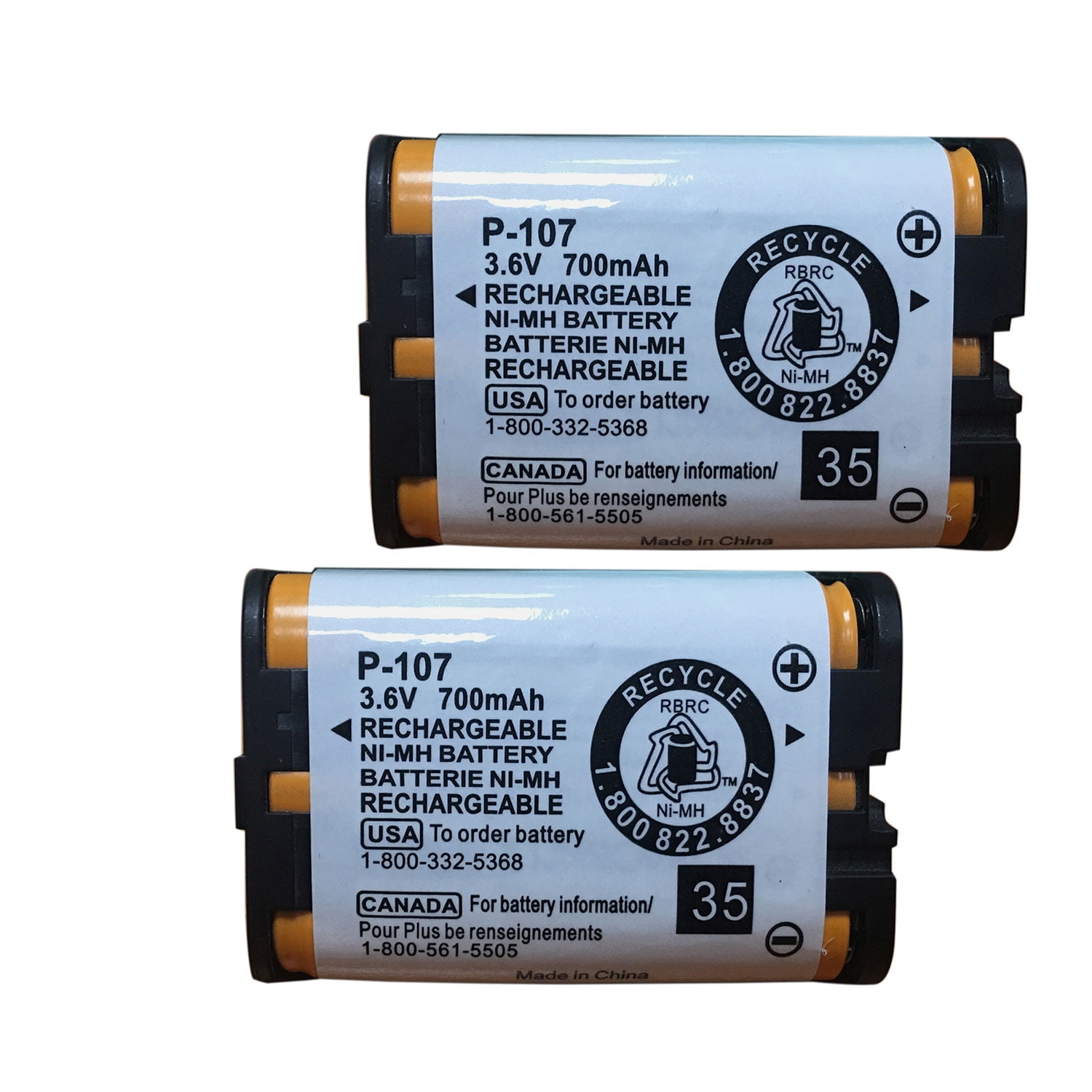 HHRP107 Rechargeable Batteries Compatible with for Panasonic HHR-P107 ...