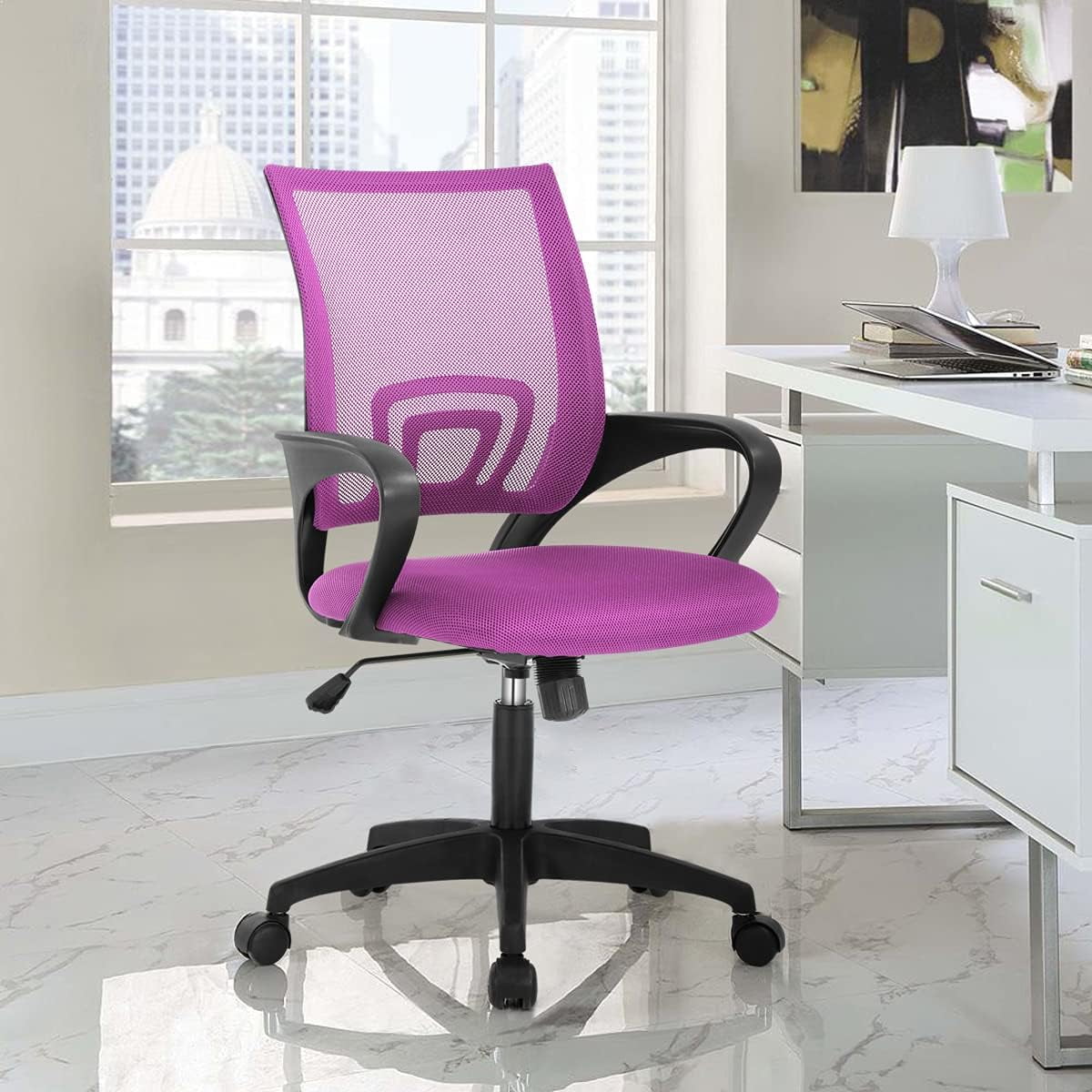 HHS Office Chair Ergonomic Desk Chair Mid-Back Mesh Computer Chair with ...