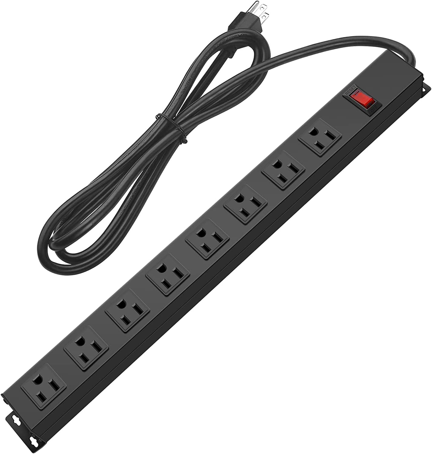 HHSOET Metal 8 Outlet Mountable Power Strip, Wall Mount Outlet Heavy ...