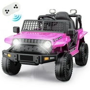 Topbuy Kids 12V Electric Battery Powered Pink Jeep Car Ride-On with ...