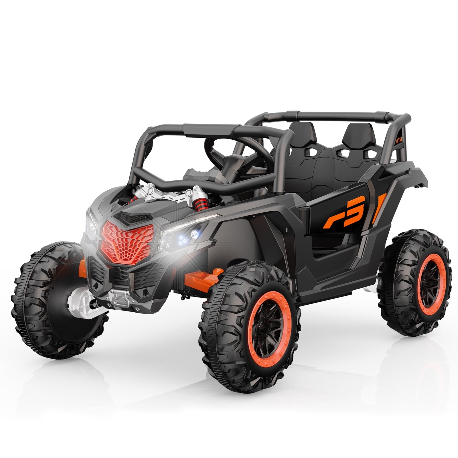 HHVEL 2 Seater 12V Ride on Car, 4WD Powered Off-Road UTV with High-Low ...