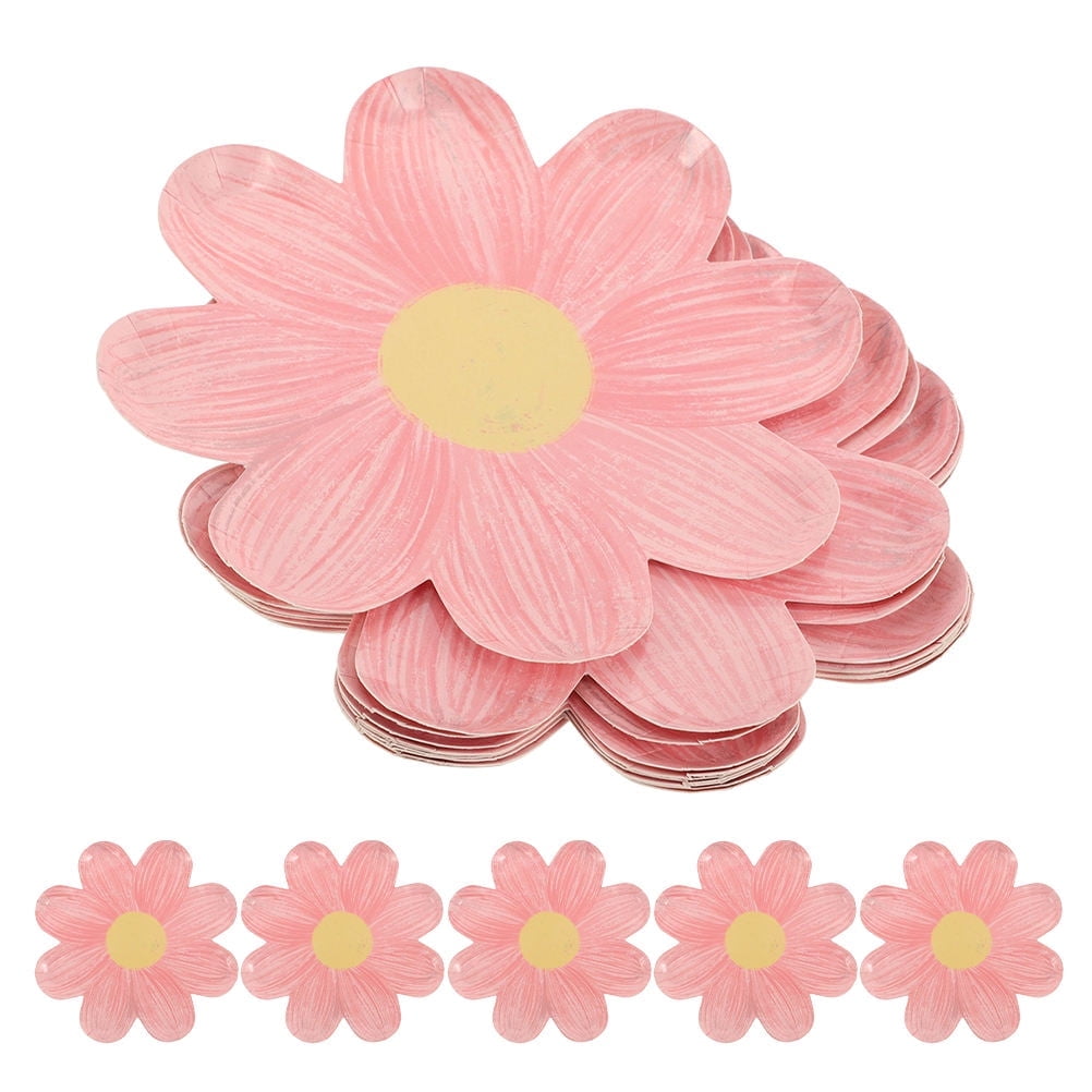 HHY 50pcs Flower Shaped Daisy Paper Plates Party Decorations Flowers ...