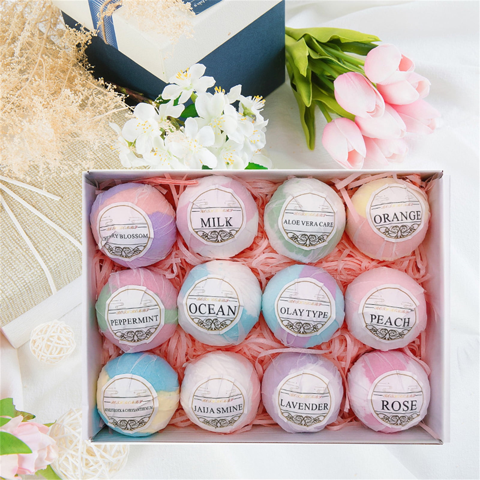 HHei_K Bubble Bath Ball Gift Set 12pcs Shea Dry Skin Moisturize Perfect ...