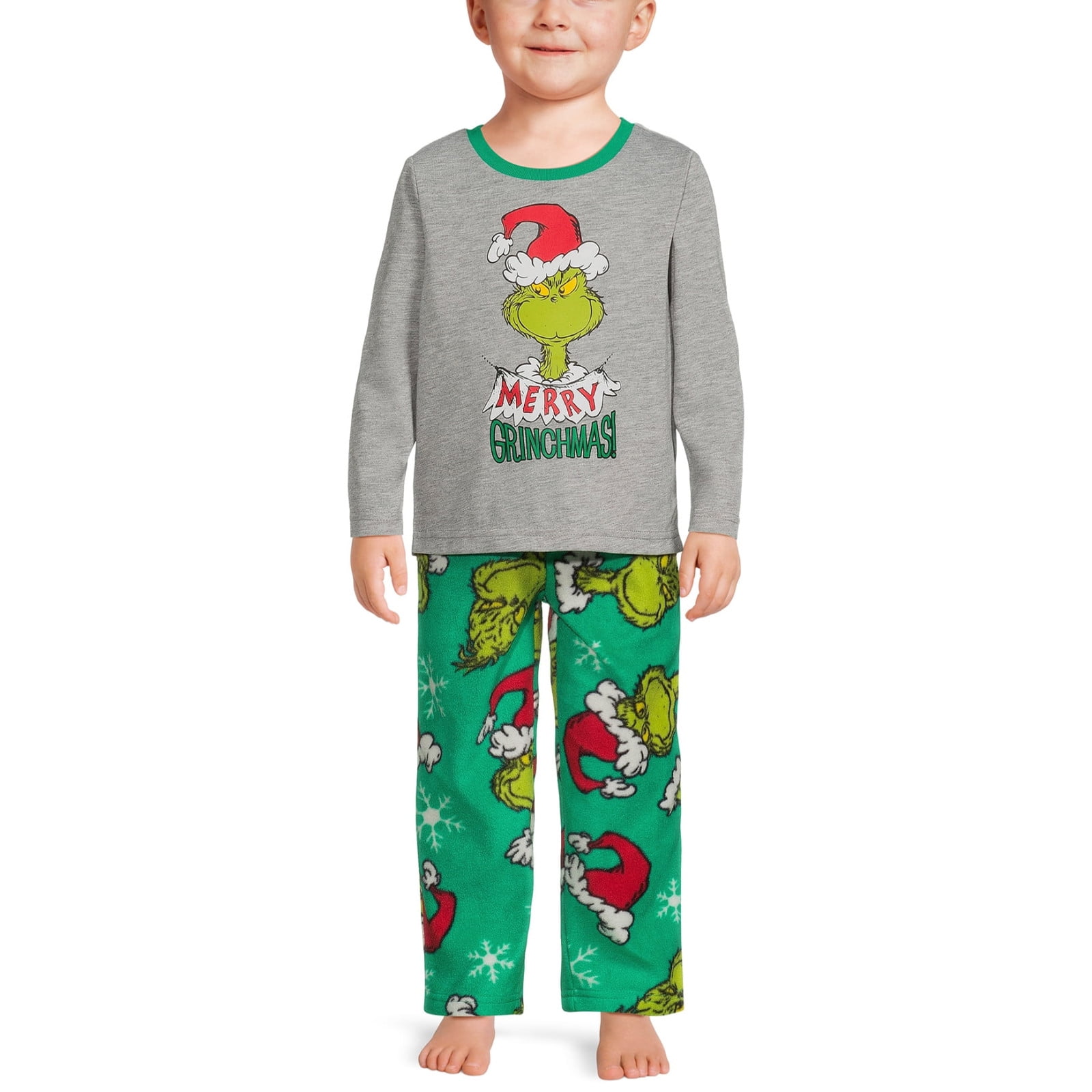 HHeiK Festive Holiday Women's Grinch Pajama Set Comfortable Long Sleeve ...