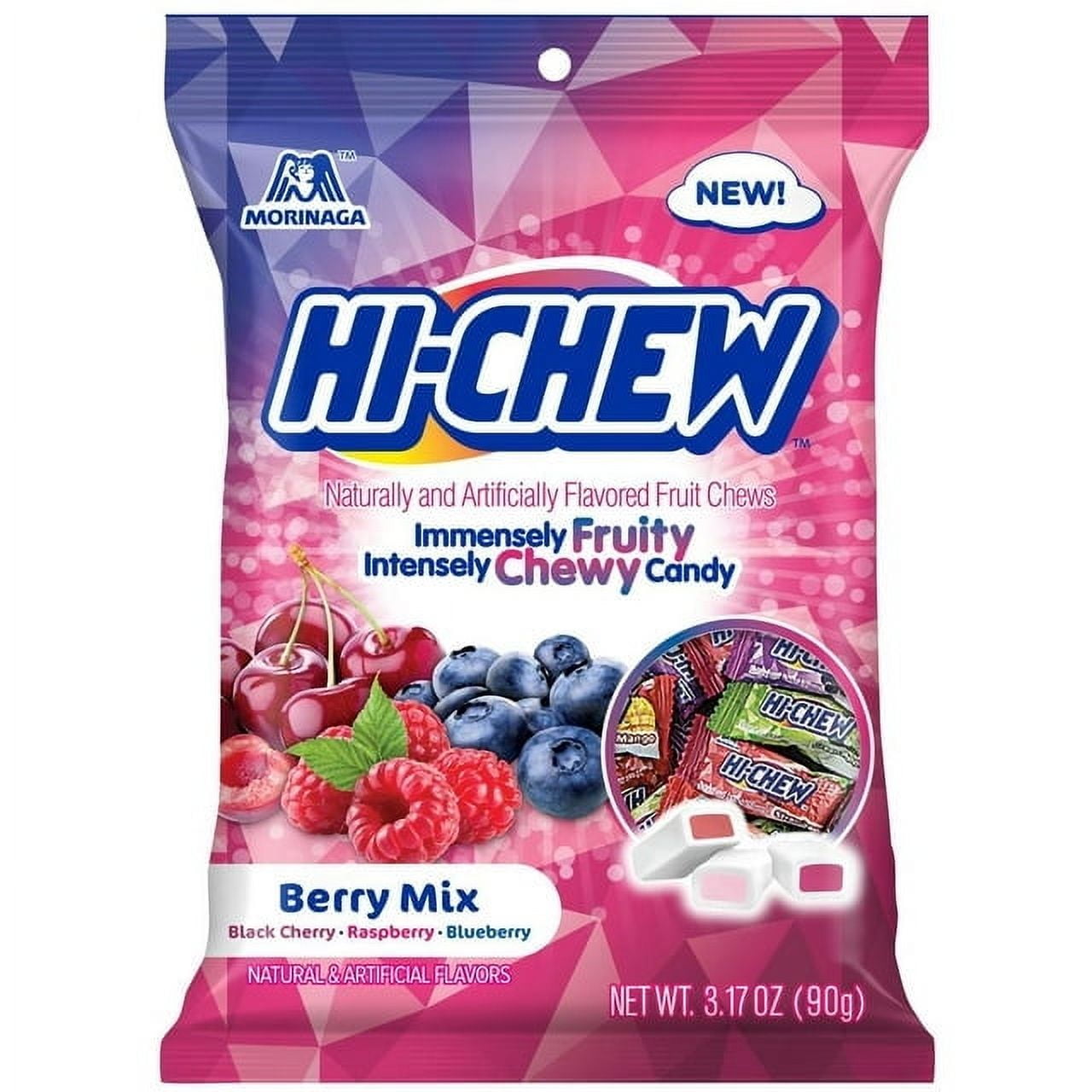 HI-CHEW Berry Mix, Pack of 6 Bags, 3.17oz each | Blackberry Cherry ...