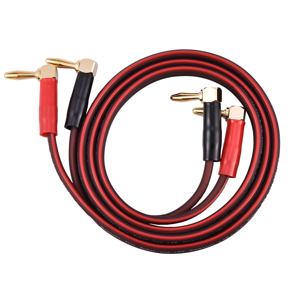HI-FI Pure Copper Speaker Cable Right Angle L Type Banana Plugs Line ...