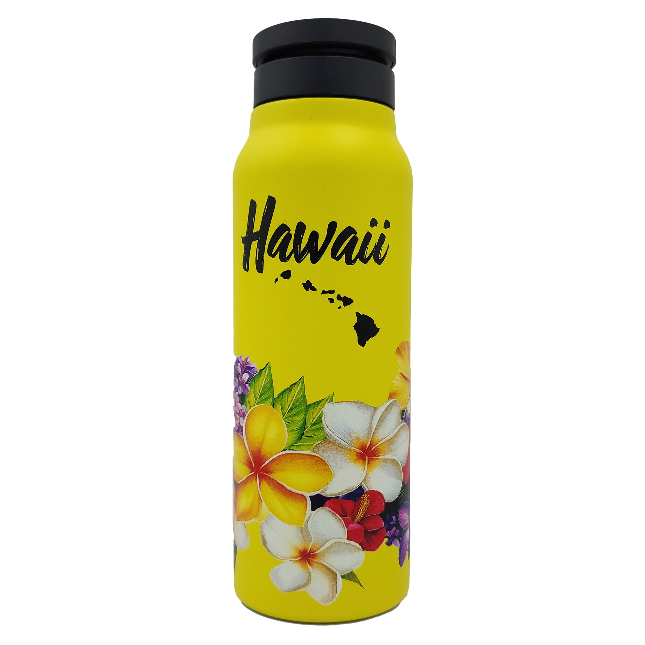 HI HPI Mag Bottle 24 oz Yellow Hawaiian Lei Stainless Steel Phone ...