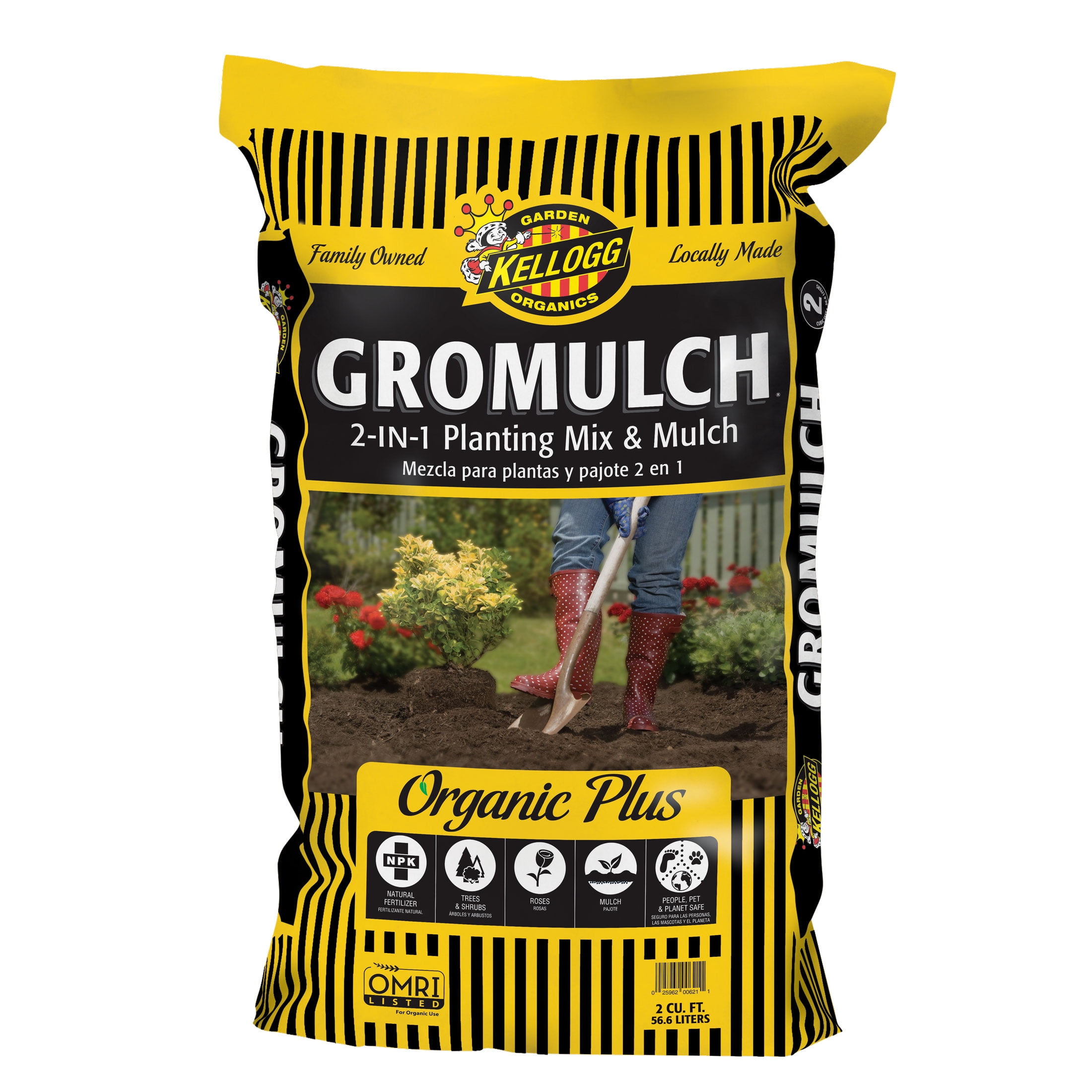 HI Kellogg Garden Organics- 2CF Gromulch Planting Mix & Mulch - Walmart ...