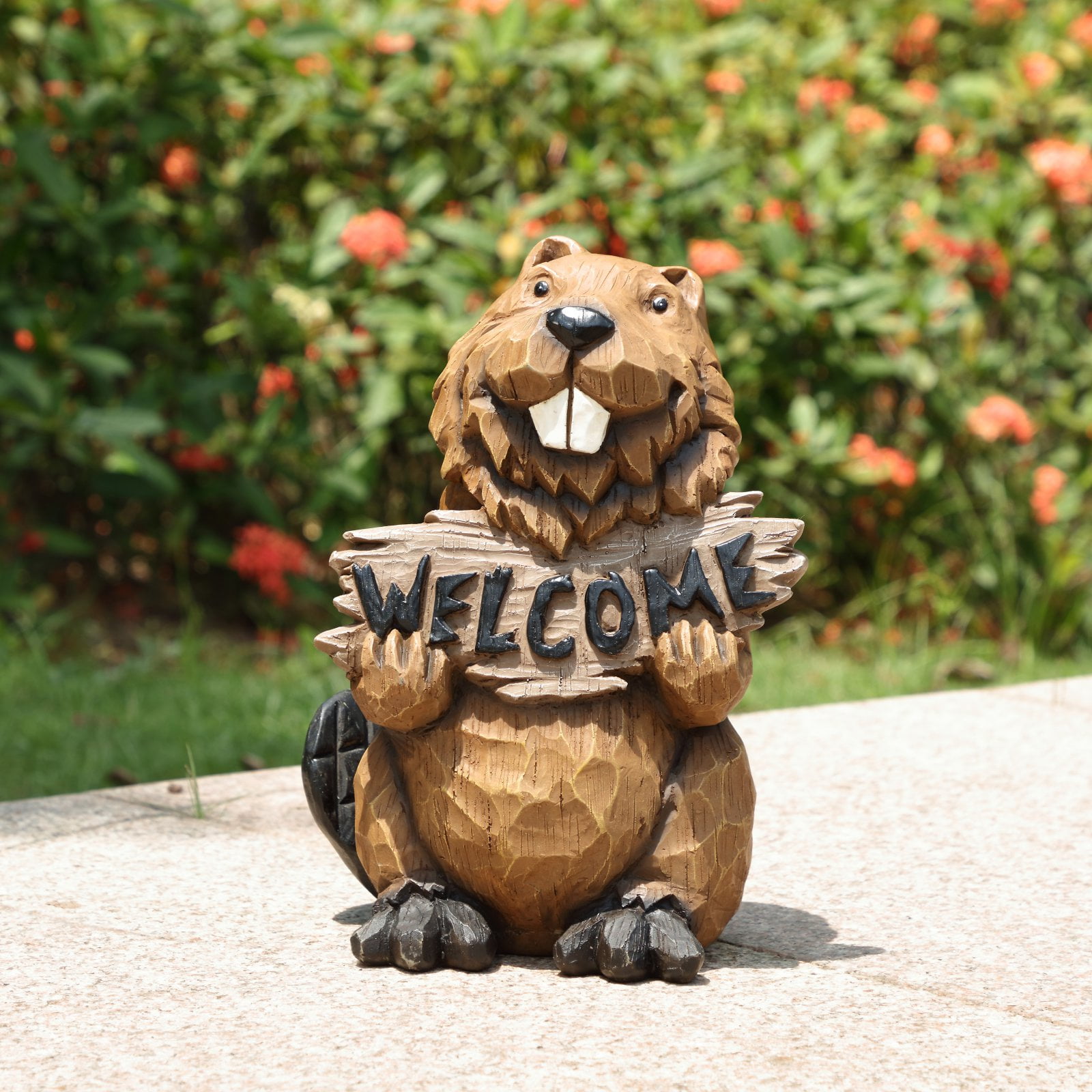HI-LINE GIFT LTD. BEAVER HOLDING A WELCOME SIGN - Walmart.com