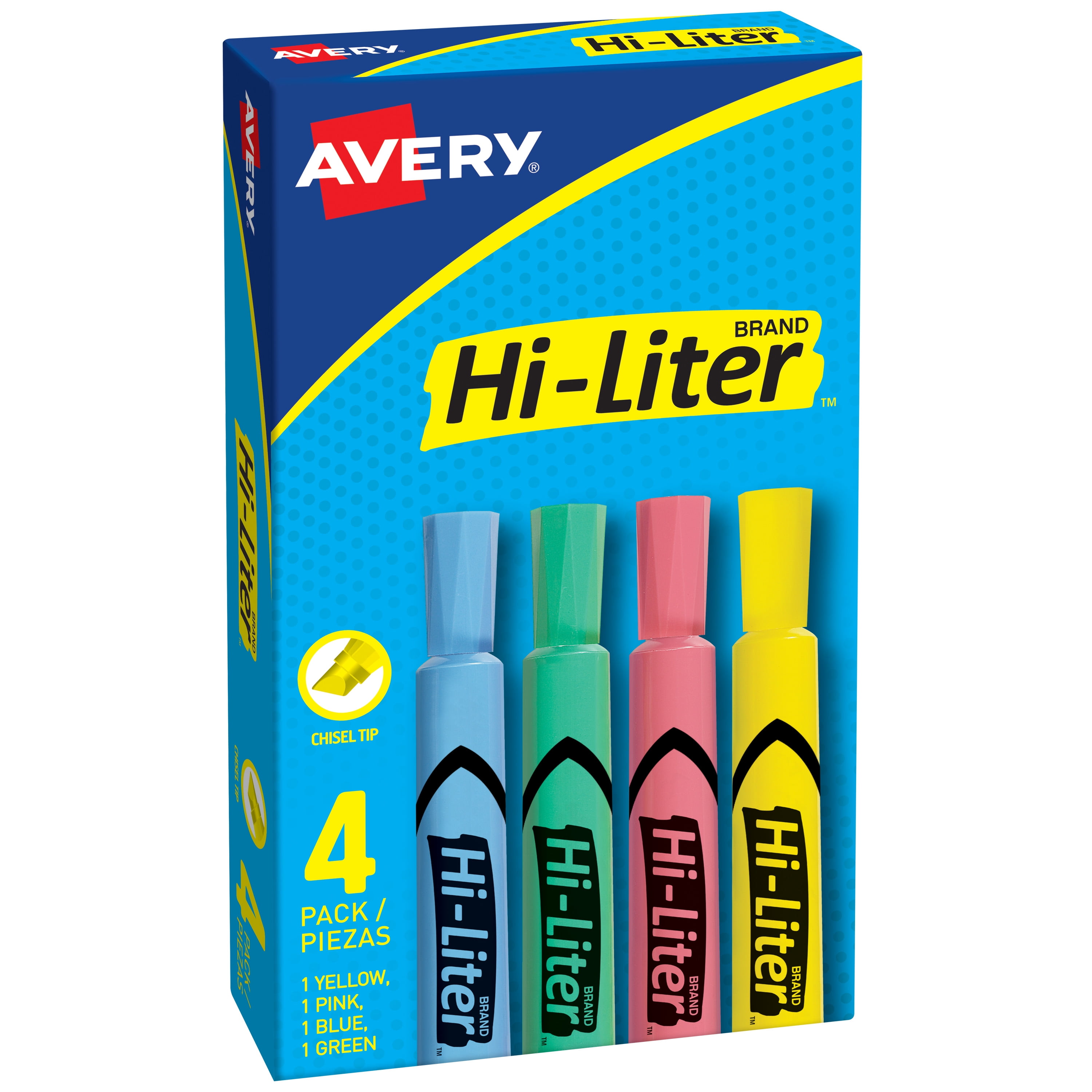 HI-LITER Desk-Style Highlighters 17752, Assorted, Lt. Yellow, Lt. Blue ...