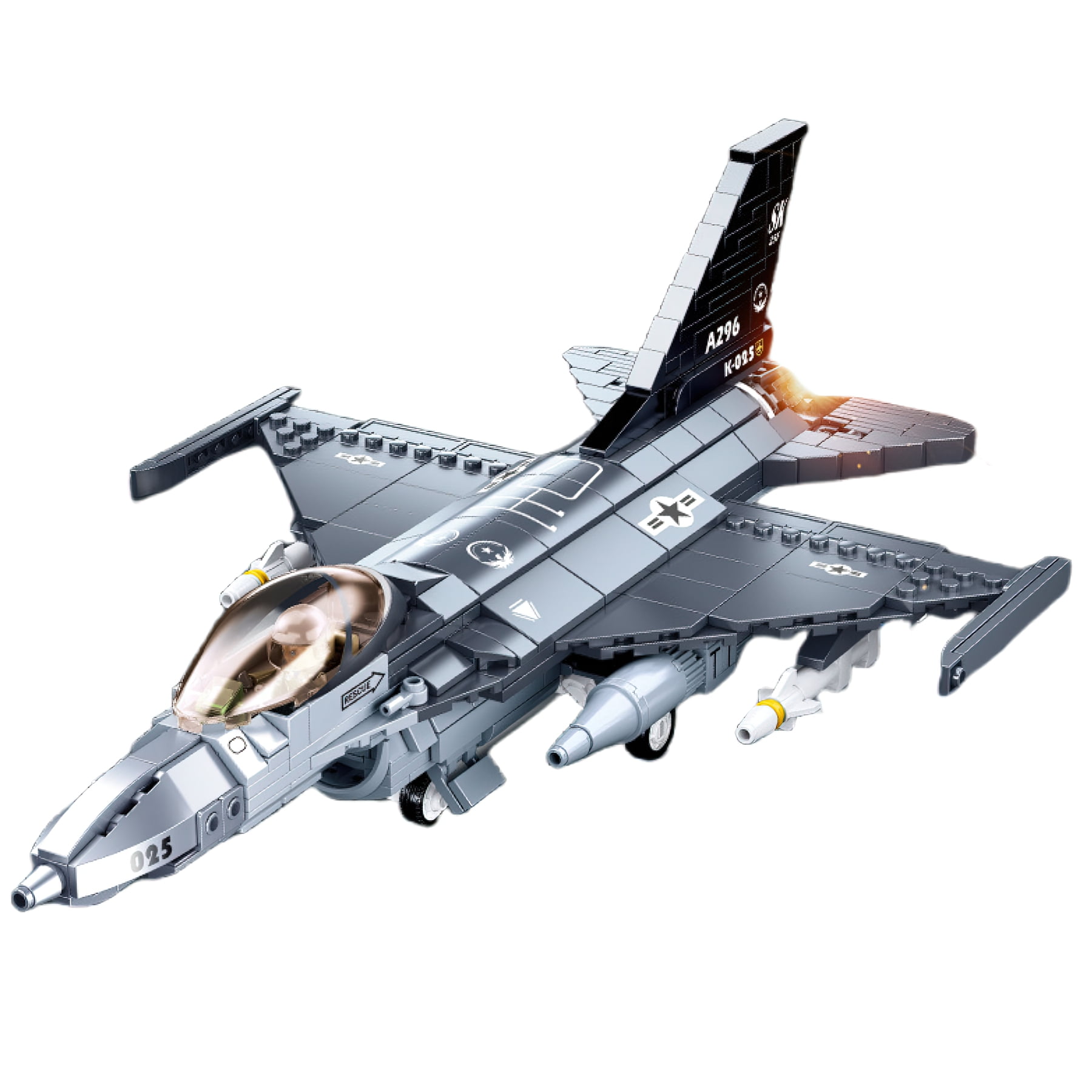 HI-Reeke F-16C Fighter Jet Military Aircraft Building Block Set, Gift ...