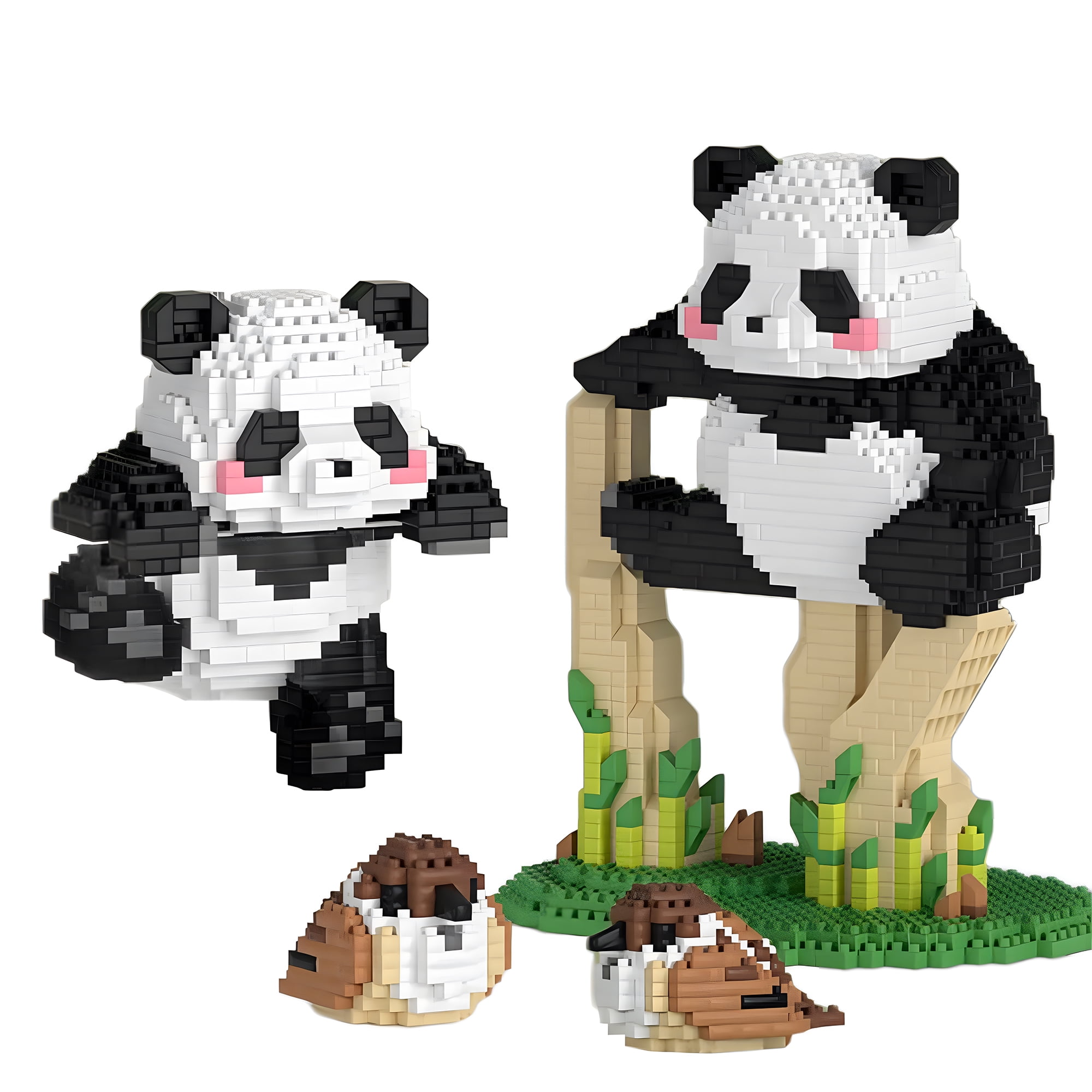 HI-REEKE Animal Micro Mini Building Block Set Menglan Panda Building ...