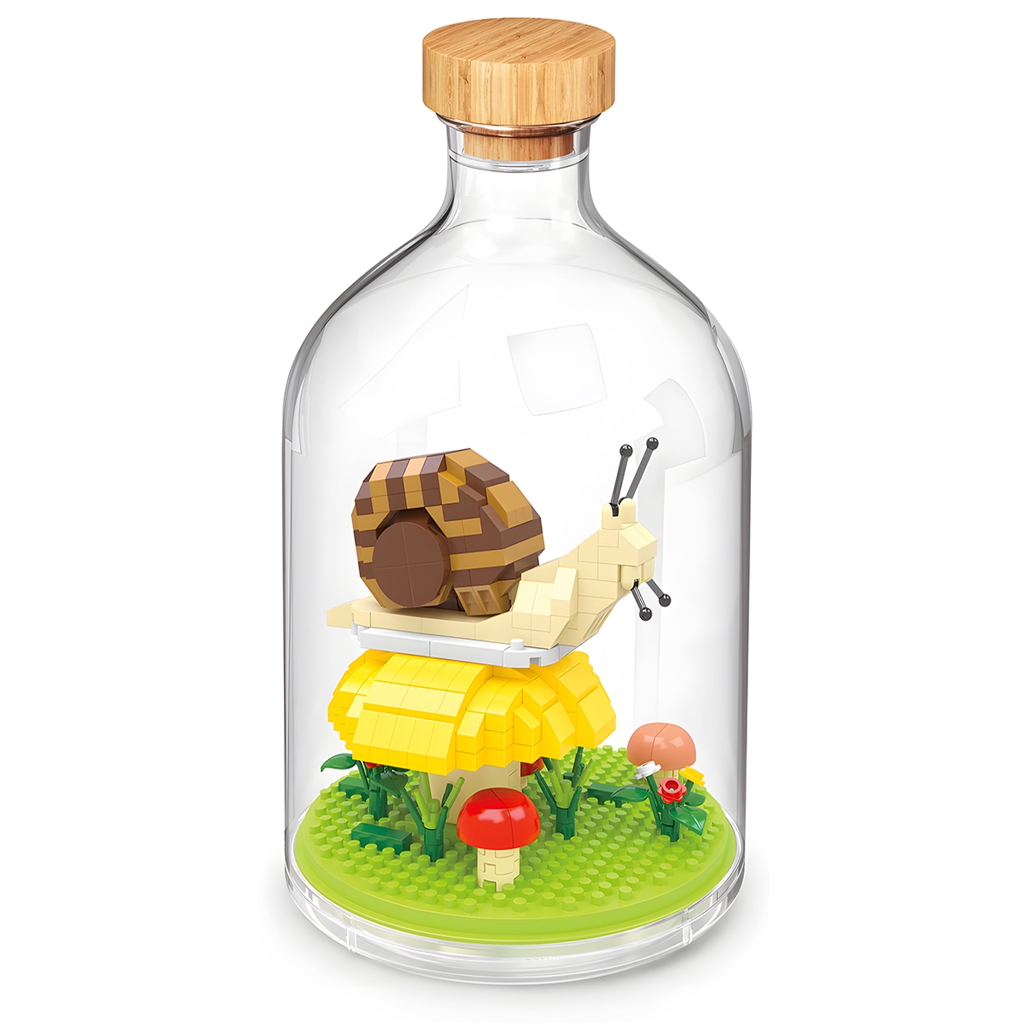 HI-REEKE Animal Micro Mini Building Block Set Snails in a Bottle ...