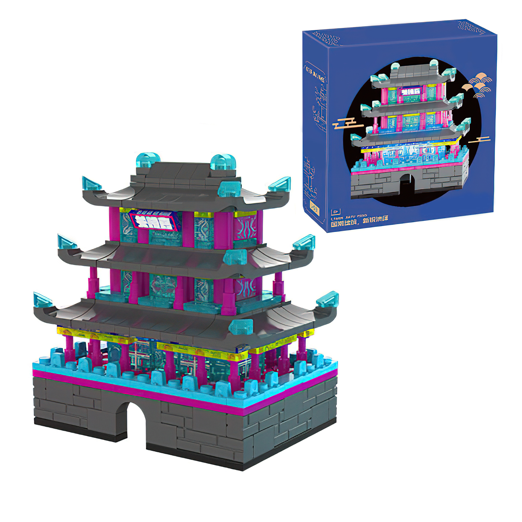 HI-REEKE Architecture Building Block Set Cyberpunk Style Jiayuguan ...