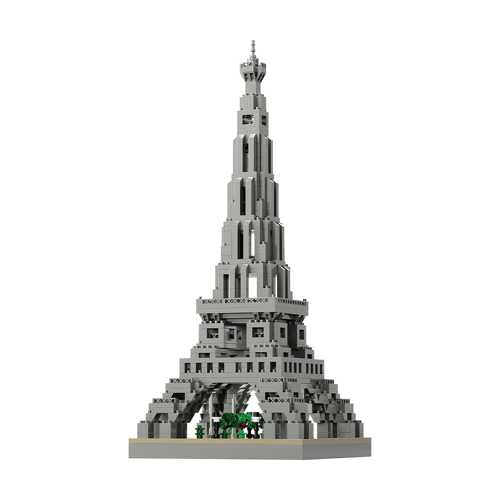 HI-REEKE Architecture Building Block Set Iron Tower Micro Mini Building ...