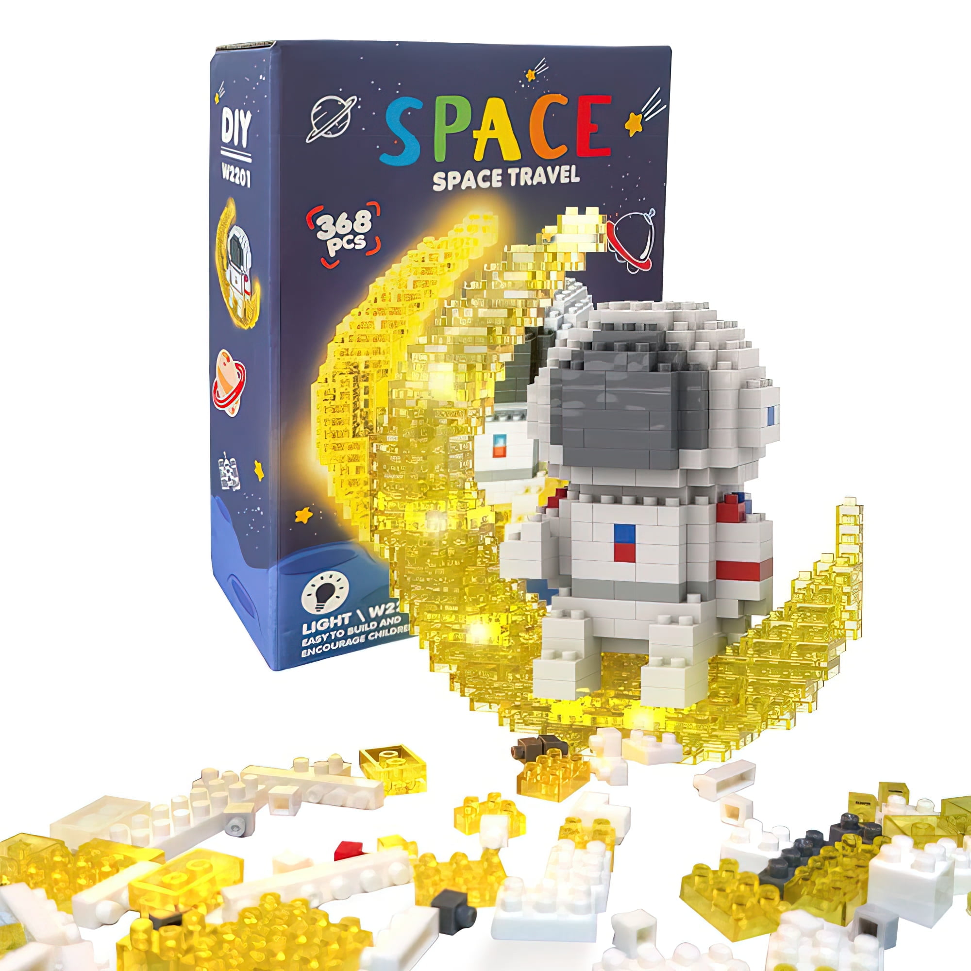 HI-REEKE Astronaut Micro Mini Building Block Set Spaceman on the Moon ...