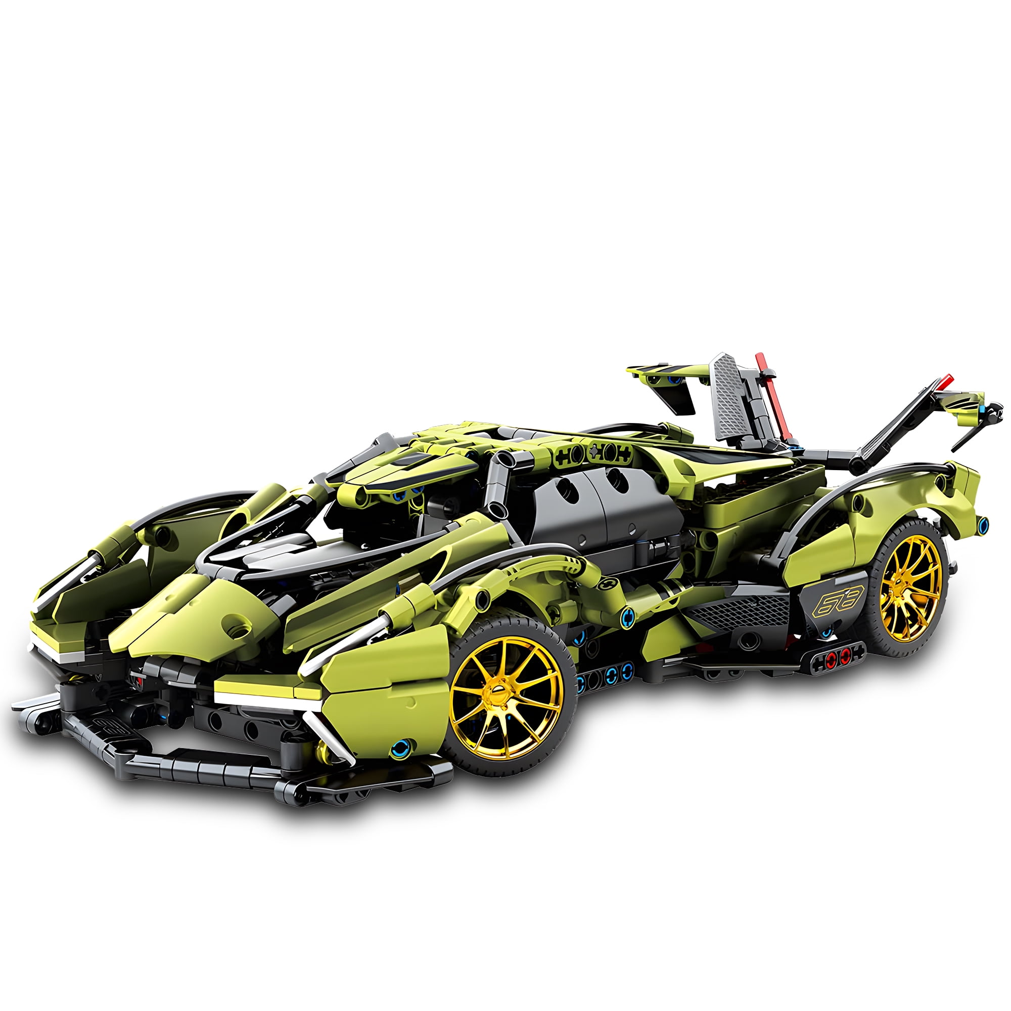 HI-REEKE Car Building Block Set Green Sports Car Speed Champion ...