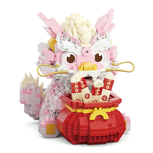 HI-REEKE Dragon Micro Mini Building Block Set Draw Lots Dragon Building ...