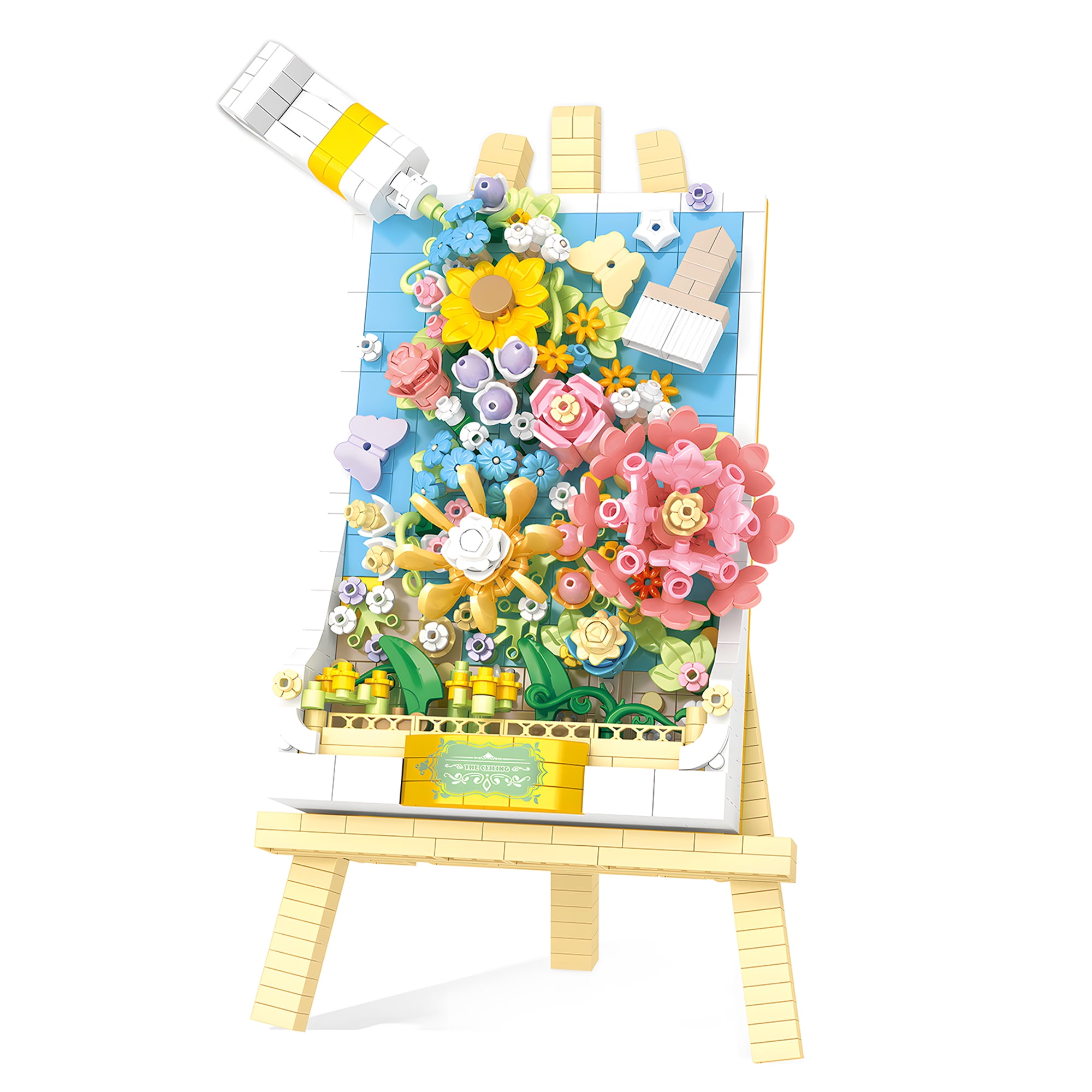 HI-REEKE Easel Micro Mini Building Block Set Multi Color Flower ...