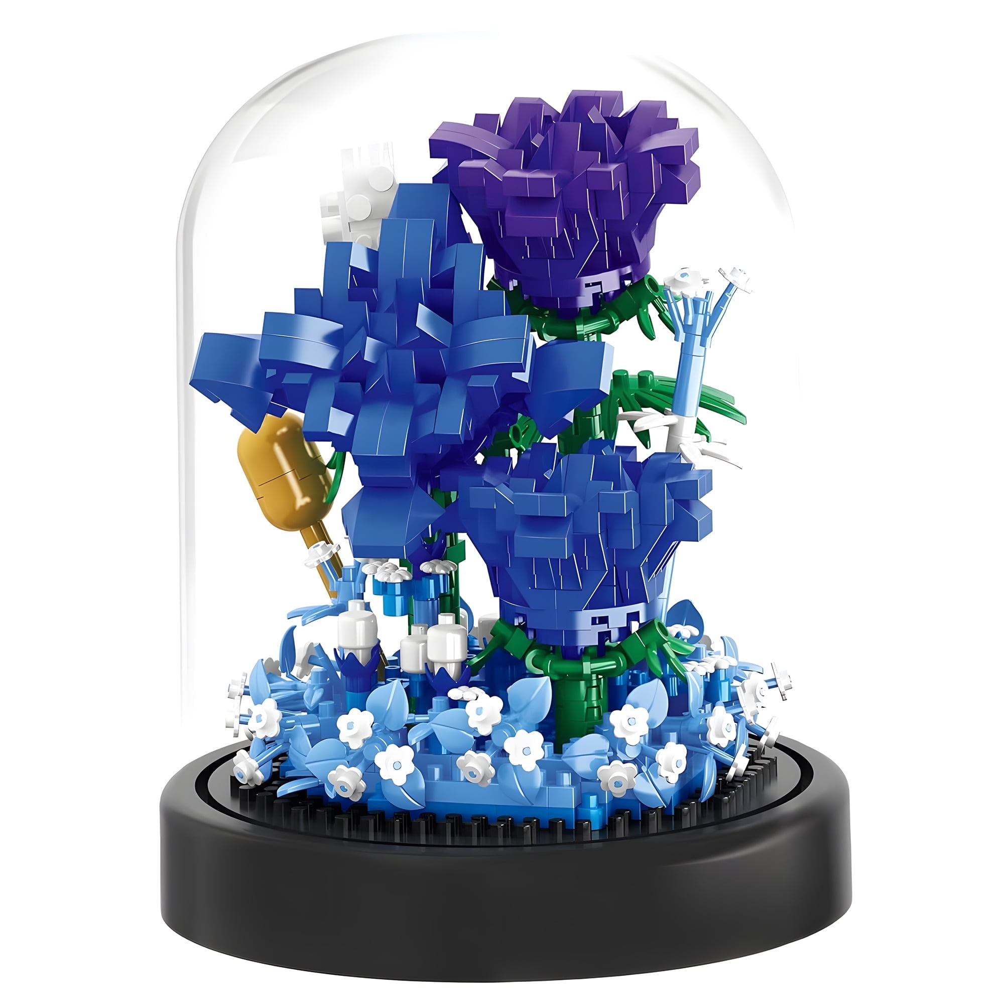 HI-REEKE Flower Micro Mini Building Block Set Blue Rose Bouquet ...