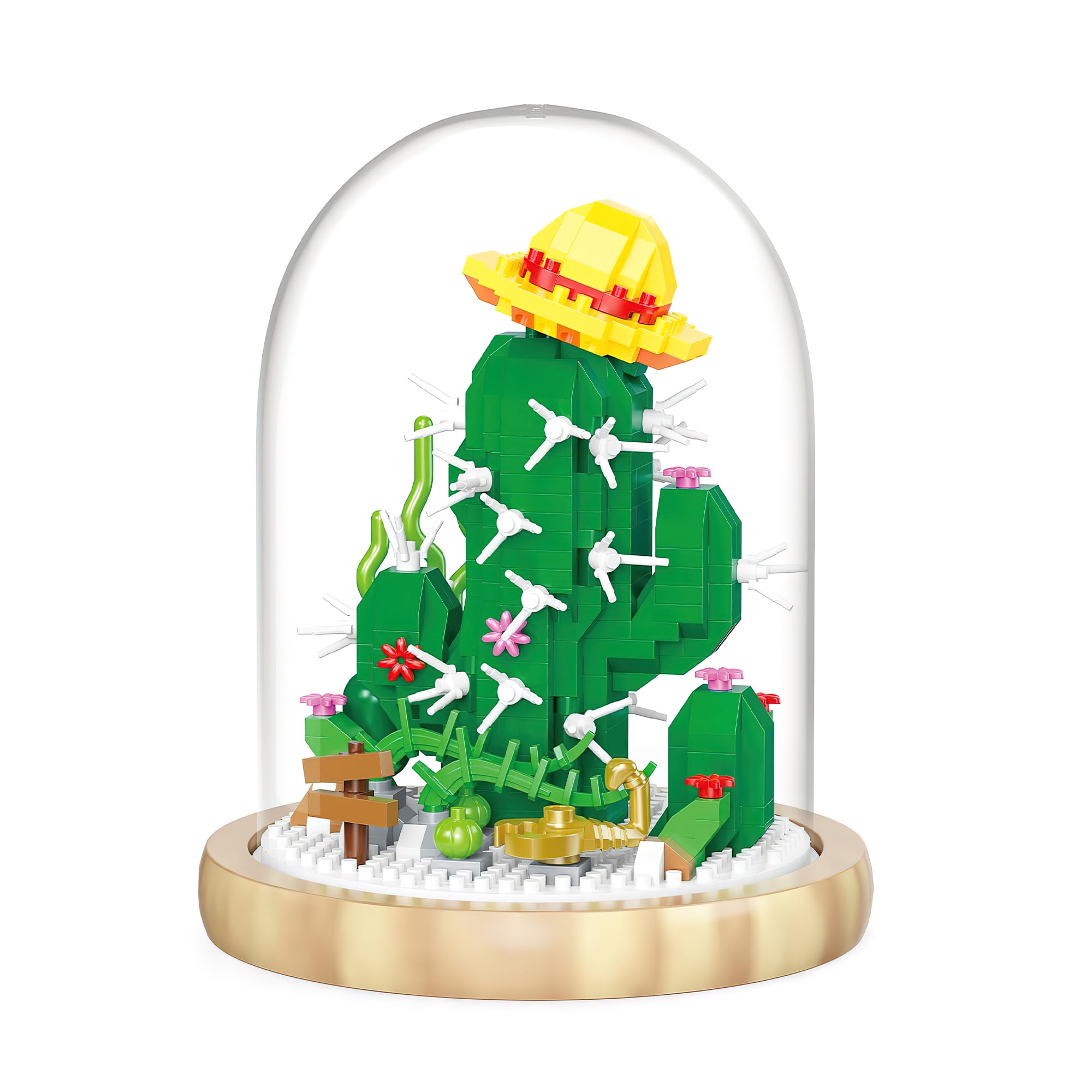 HI-REEKE Flower Mini Building Block Set Cactus Bouquet Bonsai Building ...