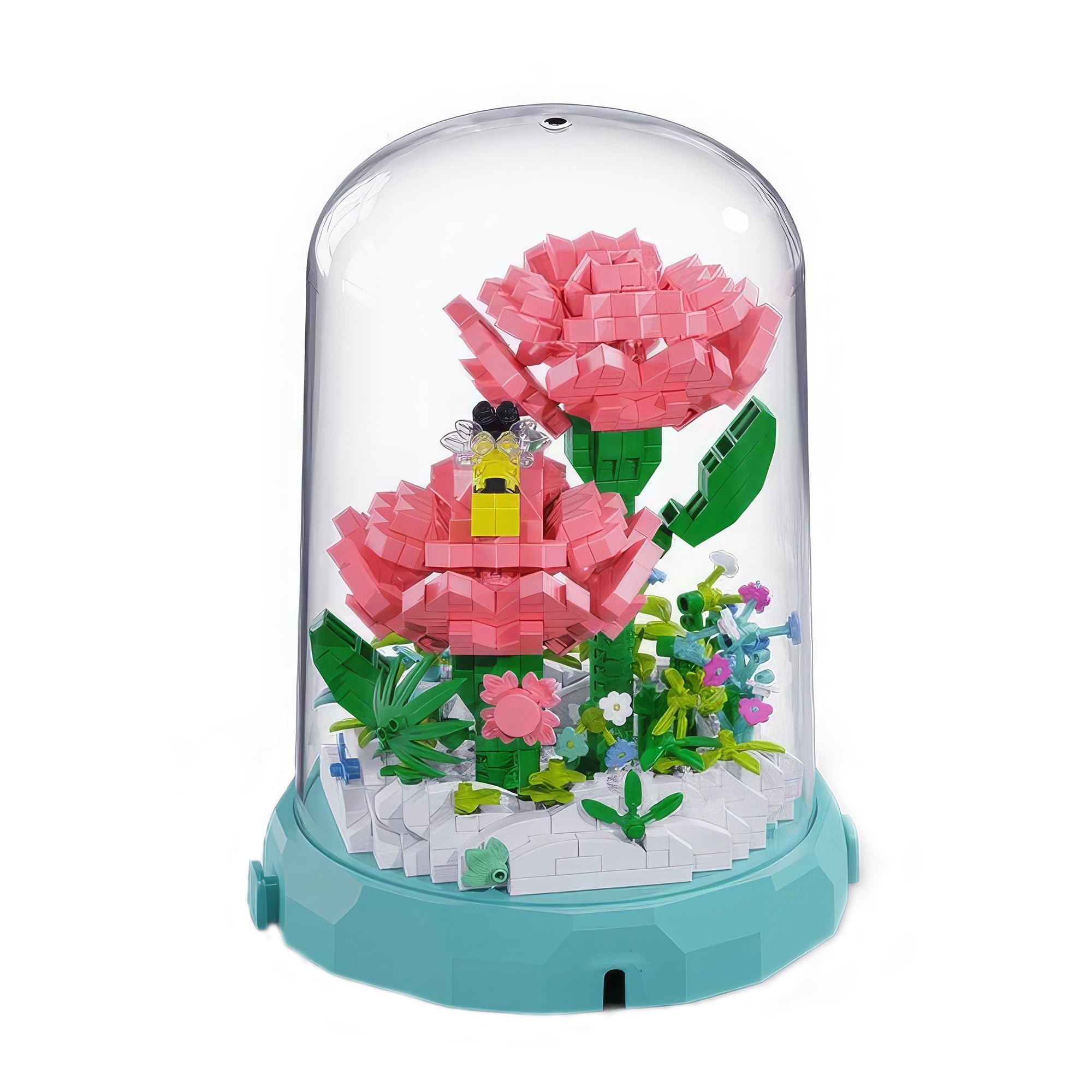 HI-REEKE Flower Mini Building Block Set Carnation Bouquet Bonsai ...