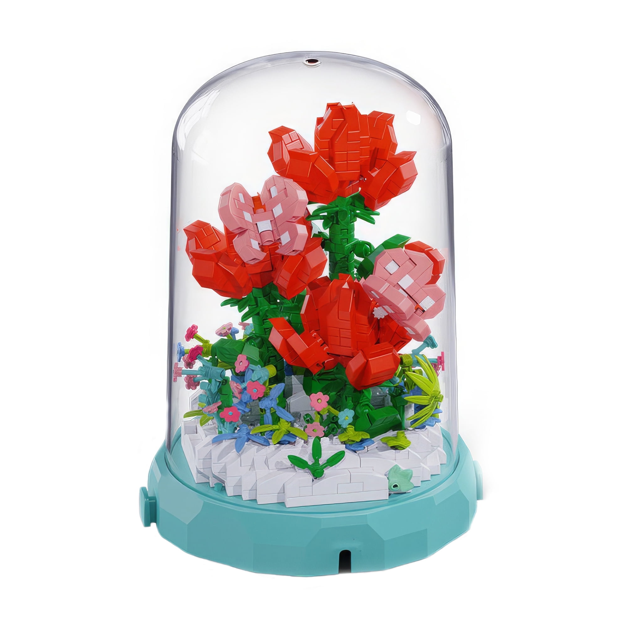 HI-REEKE Flower Mini Building Block Set Rose Bouquet Bonsai Building ...