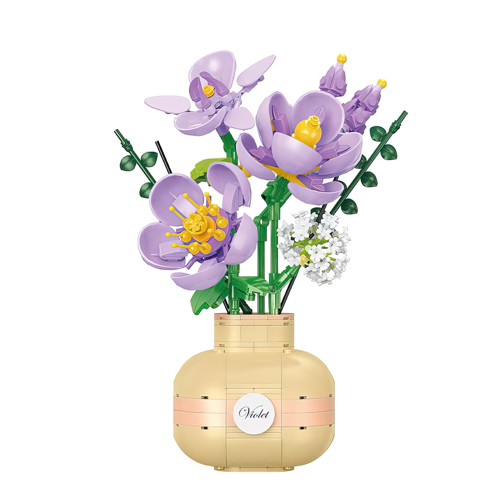 HI-REEKE Flower Mini Building Block Set Violets Flower Bouquet Bonsai ...