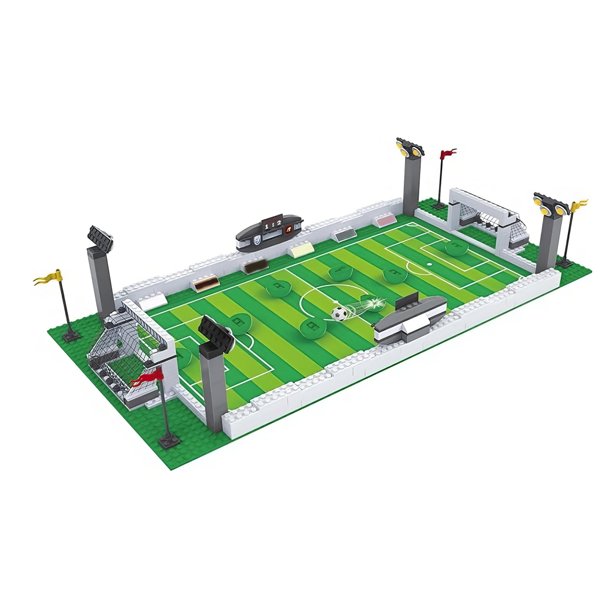 HI-REEKE Football Board Game Table Building Block Set Soccer Stadium ...