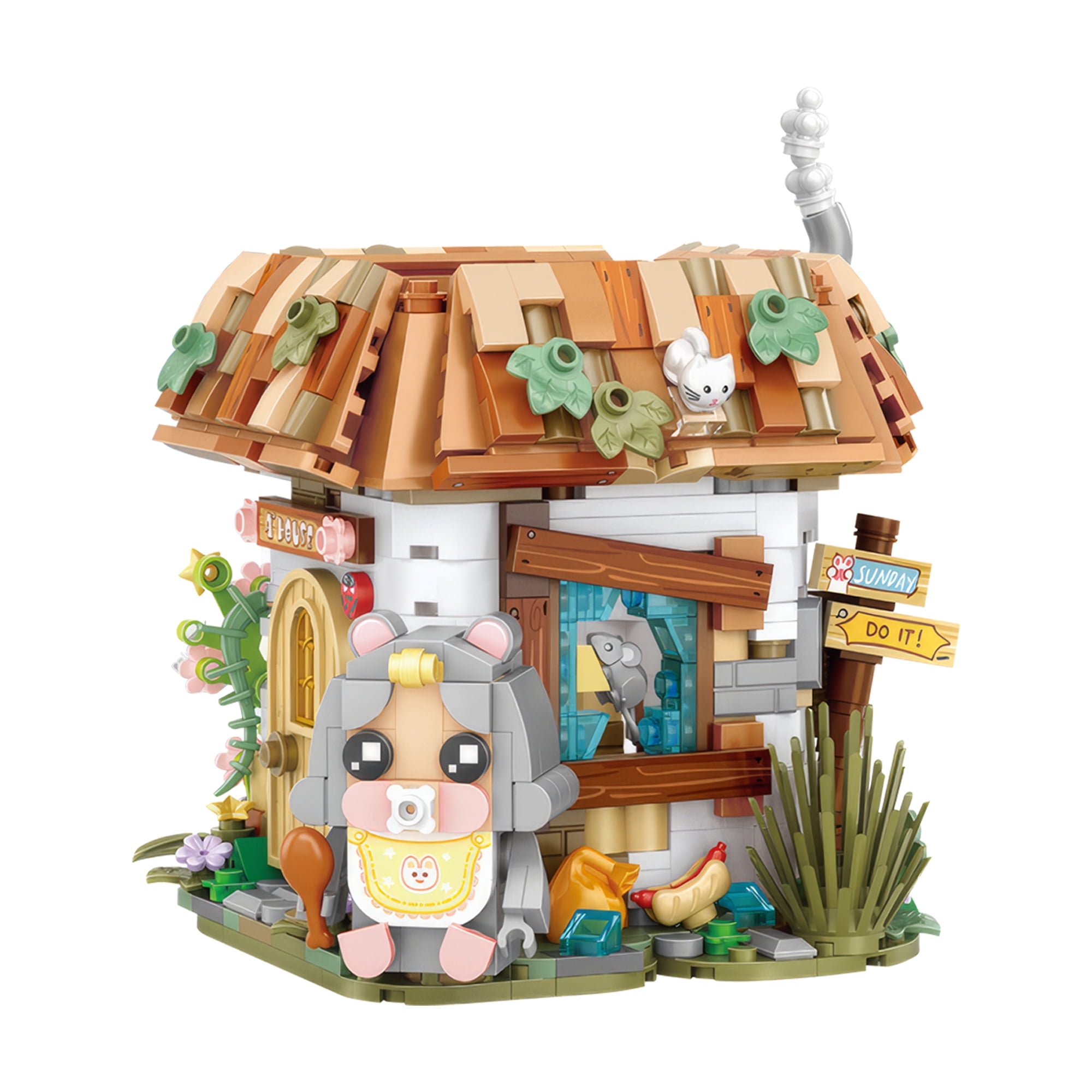 HI-REEKE Pen Holder Mini Building Block Set Hut Pen Holder Building ...