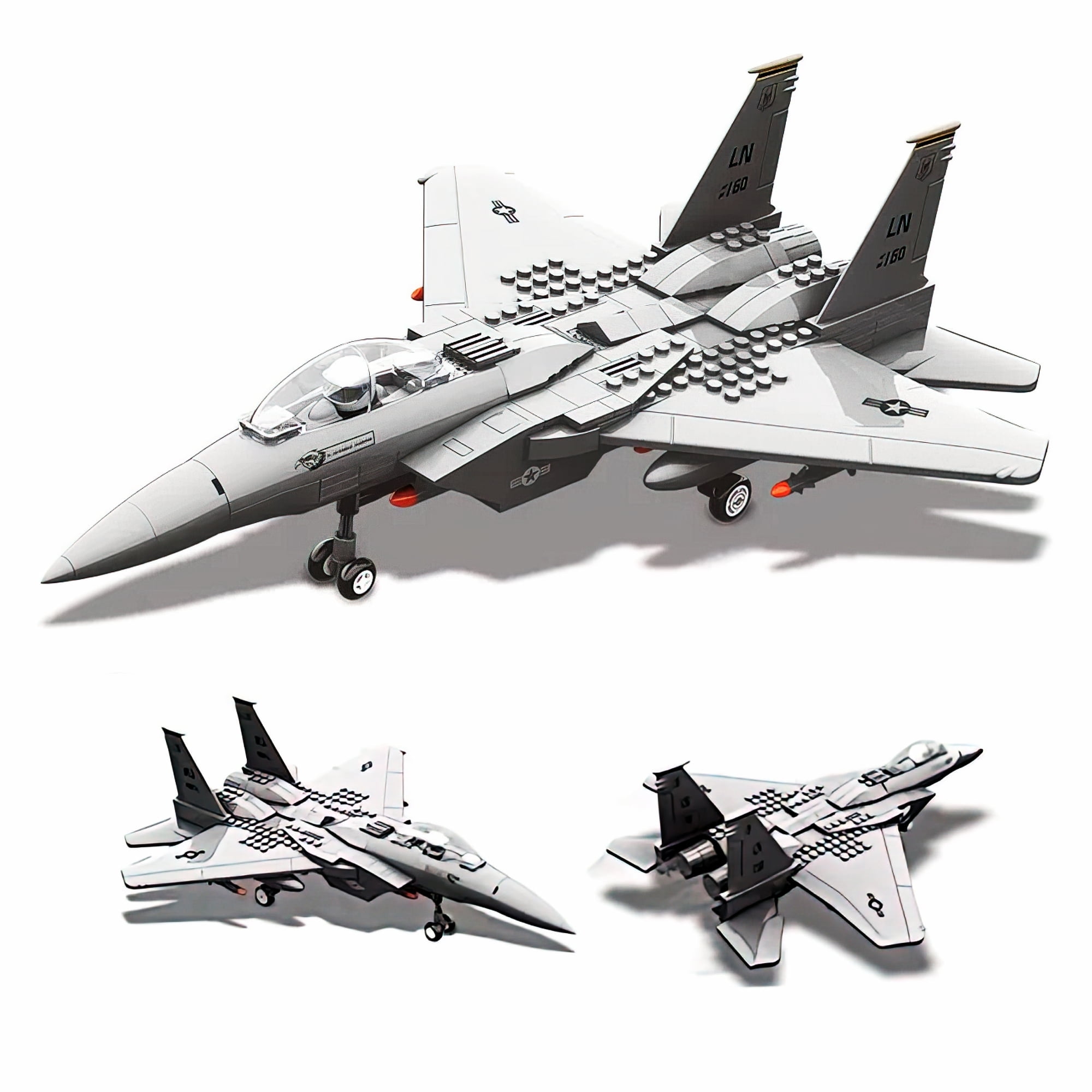 Free Shipping! HI-Reeke Plane Building Block Set F-15 Eagle Fighter Jet ...