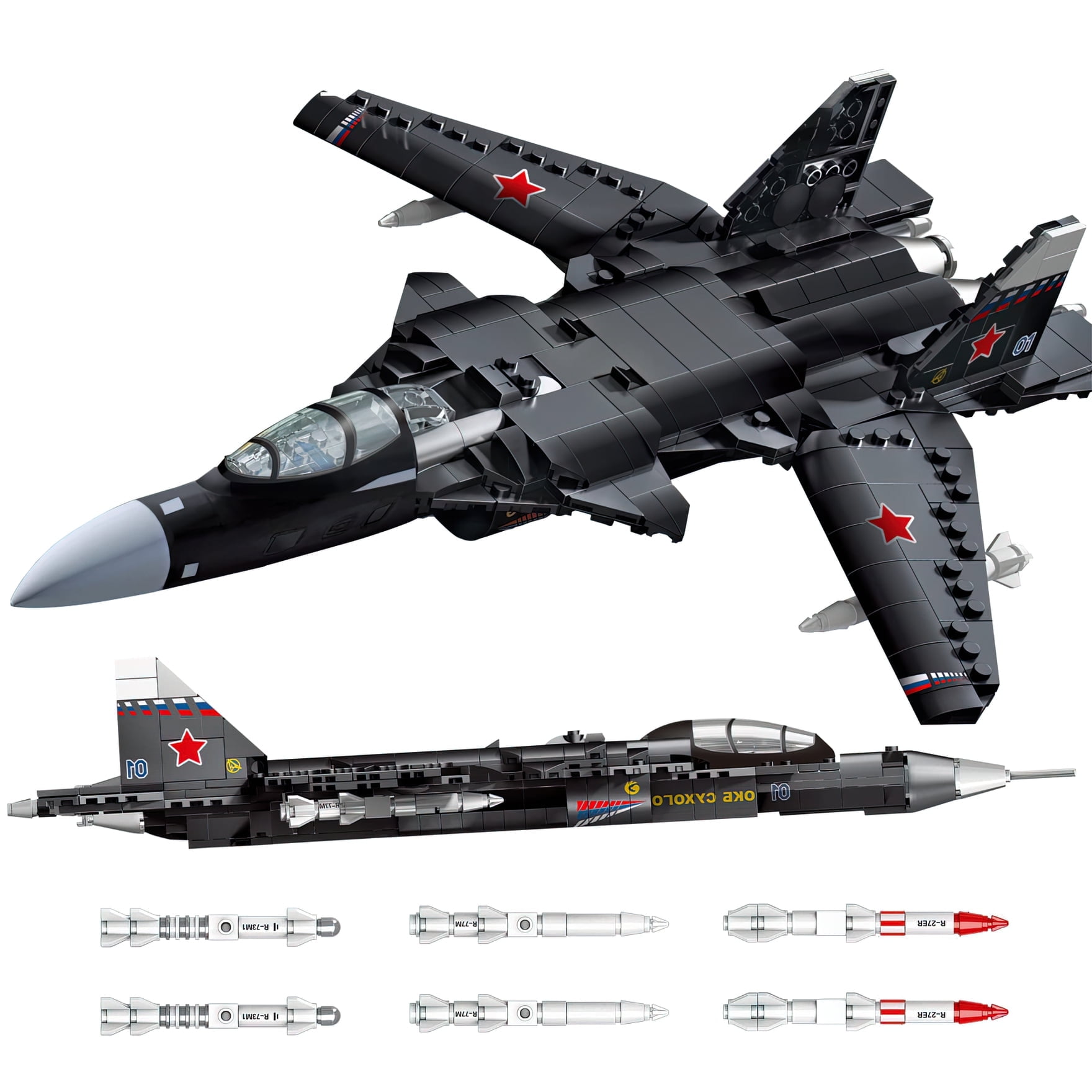HI-Reeke Aircraft Building Block Set Su-47 Gold Eagle Fighter Jet ...