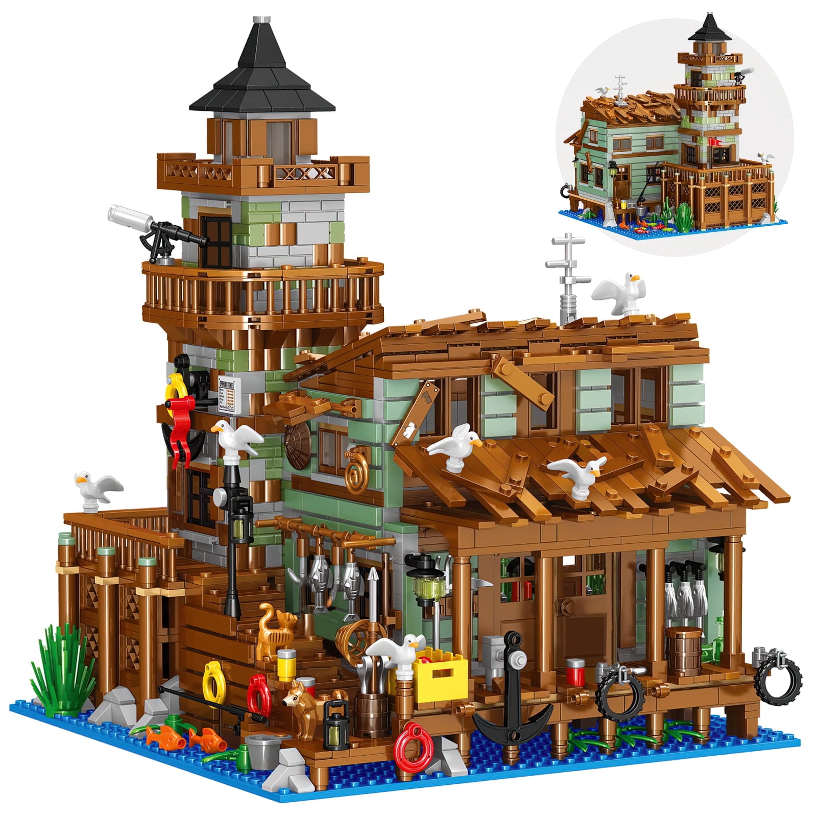 HI-Reeke Architecture Mini Building Block Set Ideas Fishing Village ...