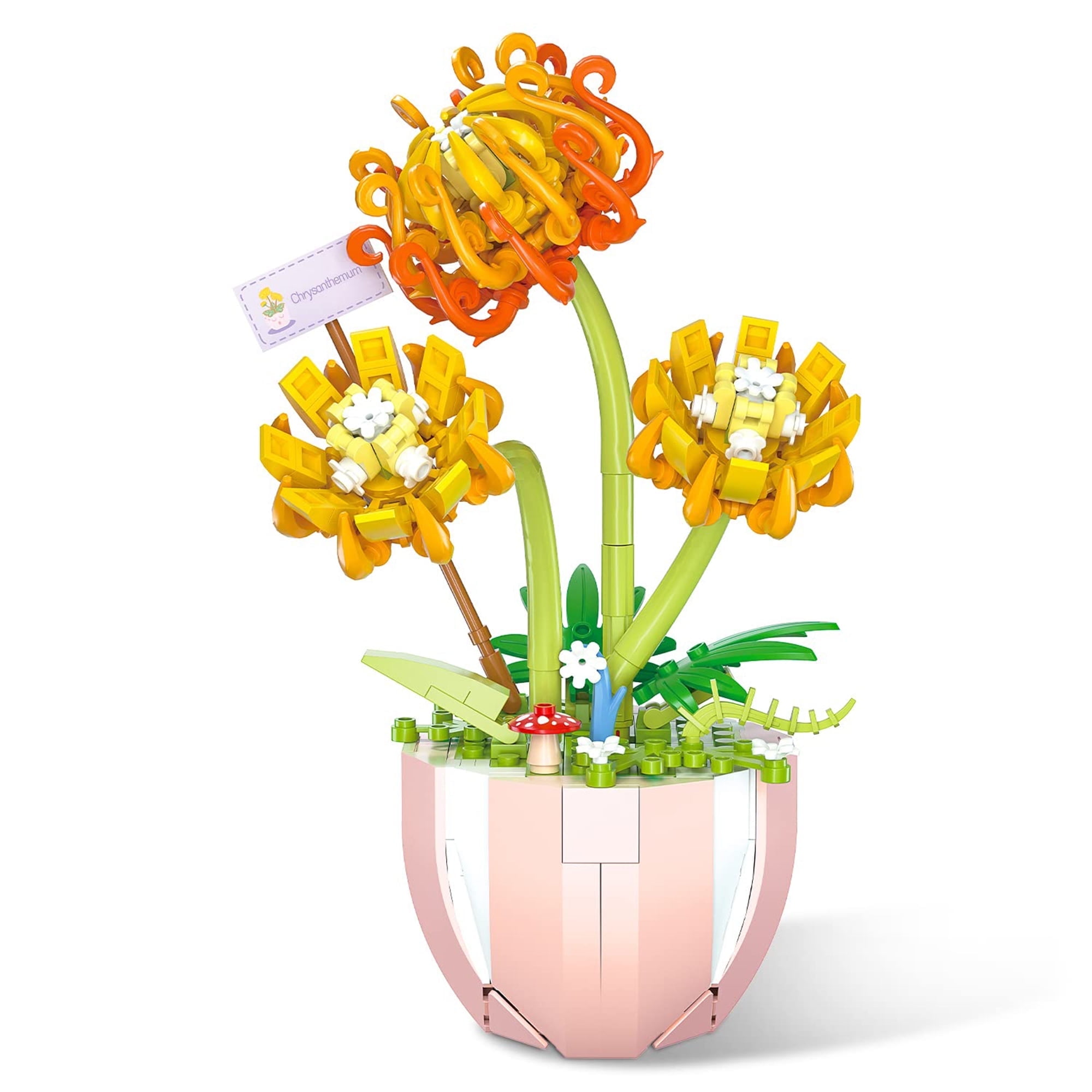 HI-Reeke Flower Mini Building Block Set Chrysanthemum Bouquet Building ...