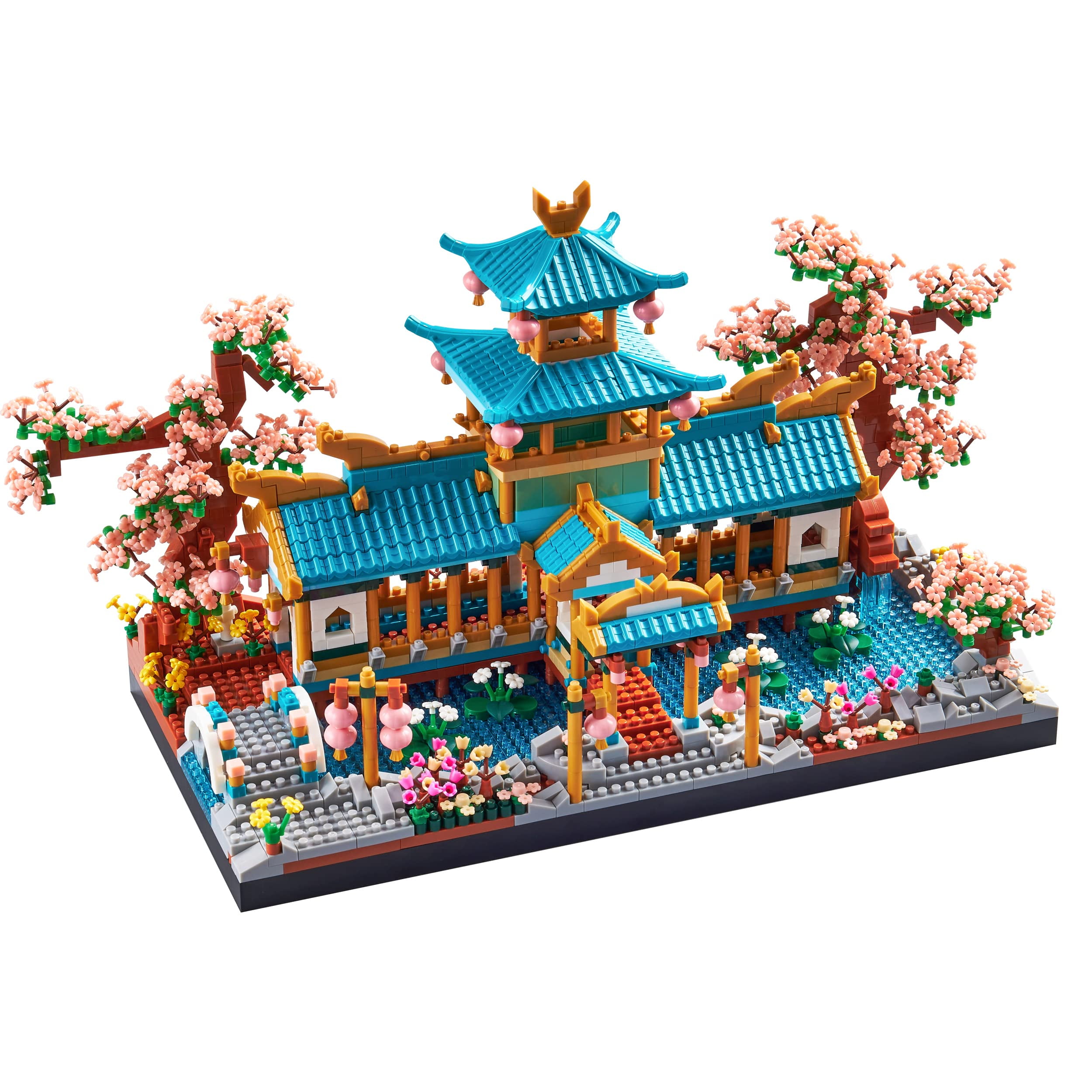 HI-Reeke House Micro Mini Building Block Set Gardens of Suzhou Sakura ...